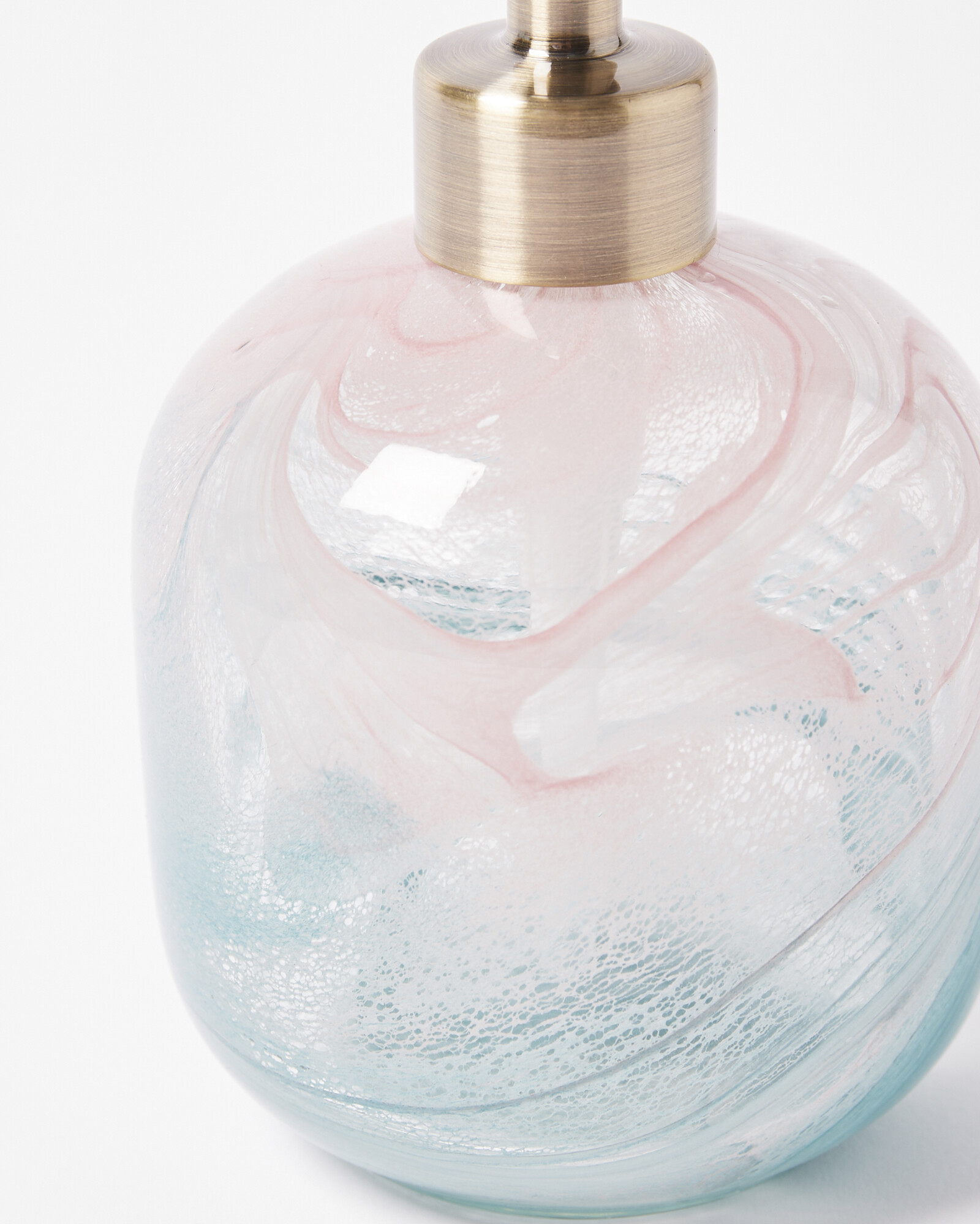 Swirl Blue & Pink Glass Soap Dispenser | Oliver Bonas