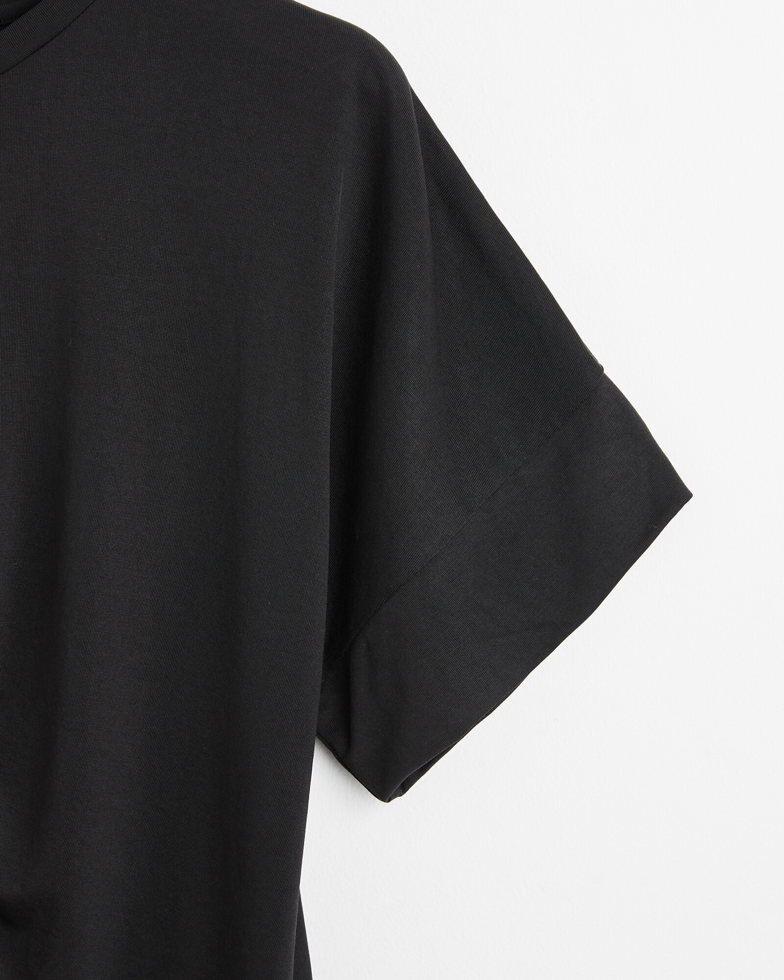 Drawstring Black Jersey Top | Oliver Bonas