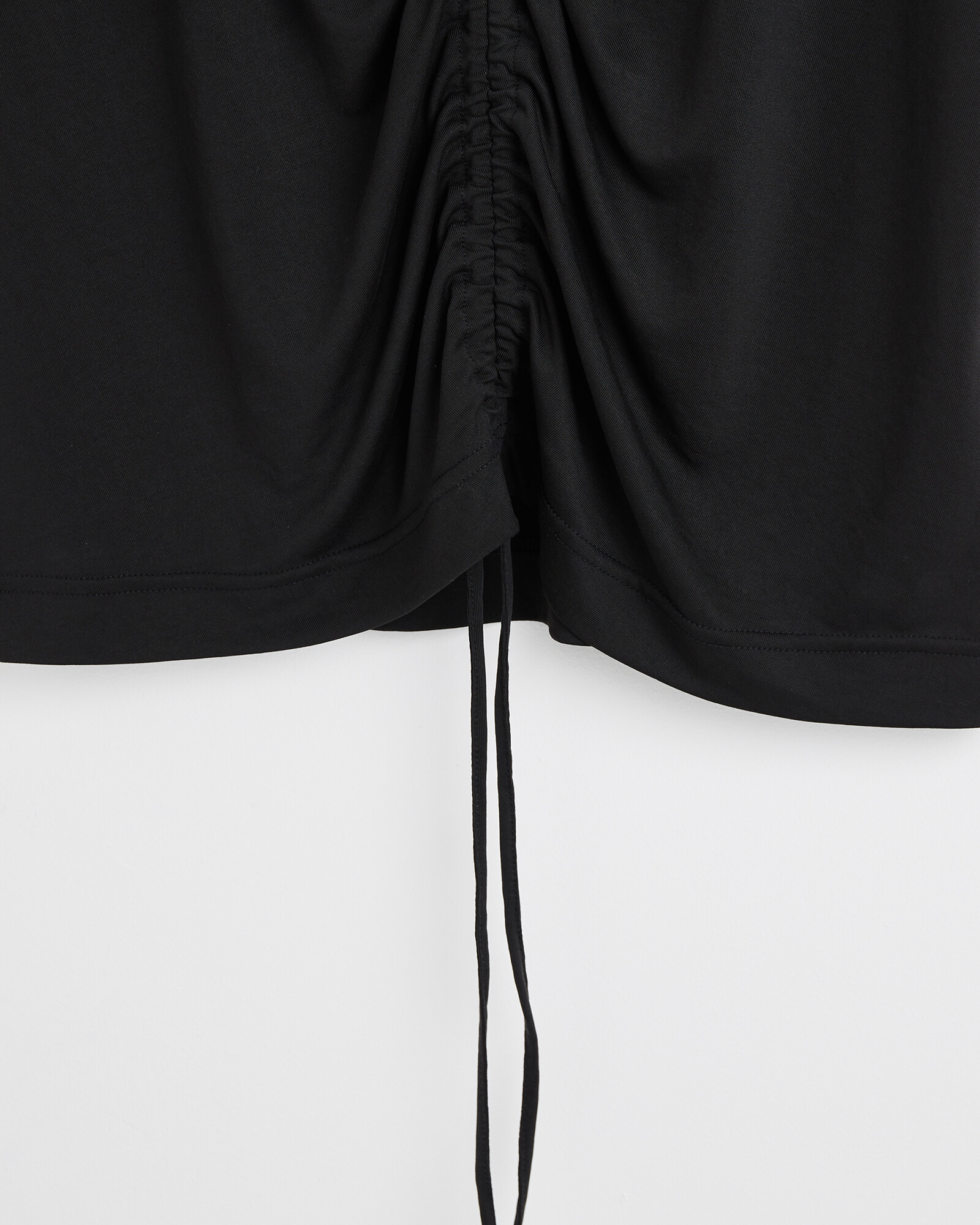 Drawstring Black Jersey Top | Oliver Bonas