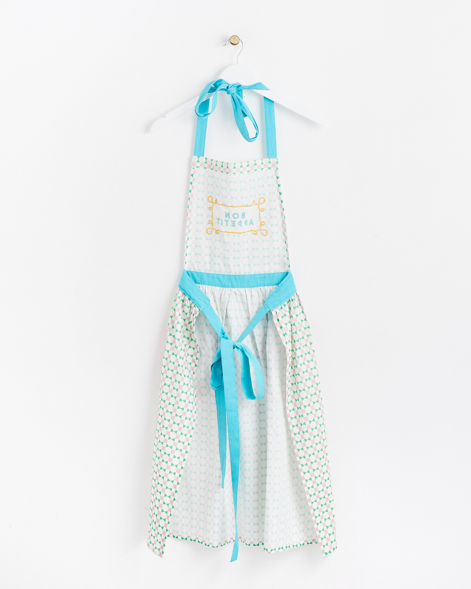 Bon Appetit Geometric Embroidered Apron | Oliver Bonas