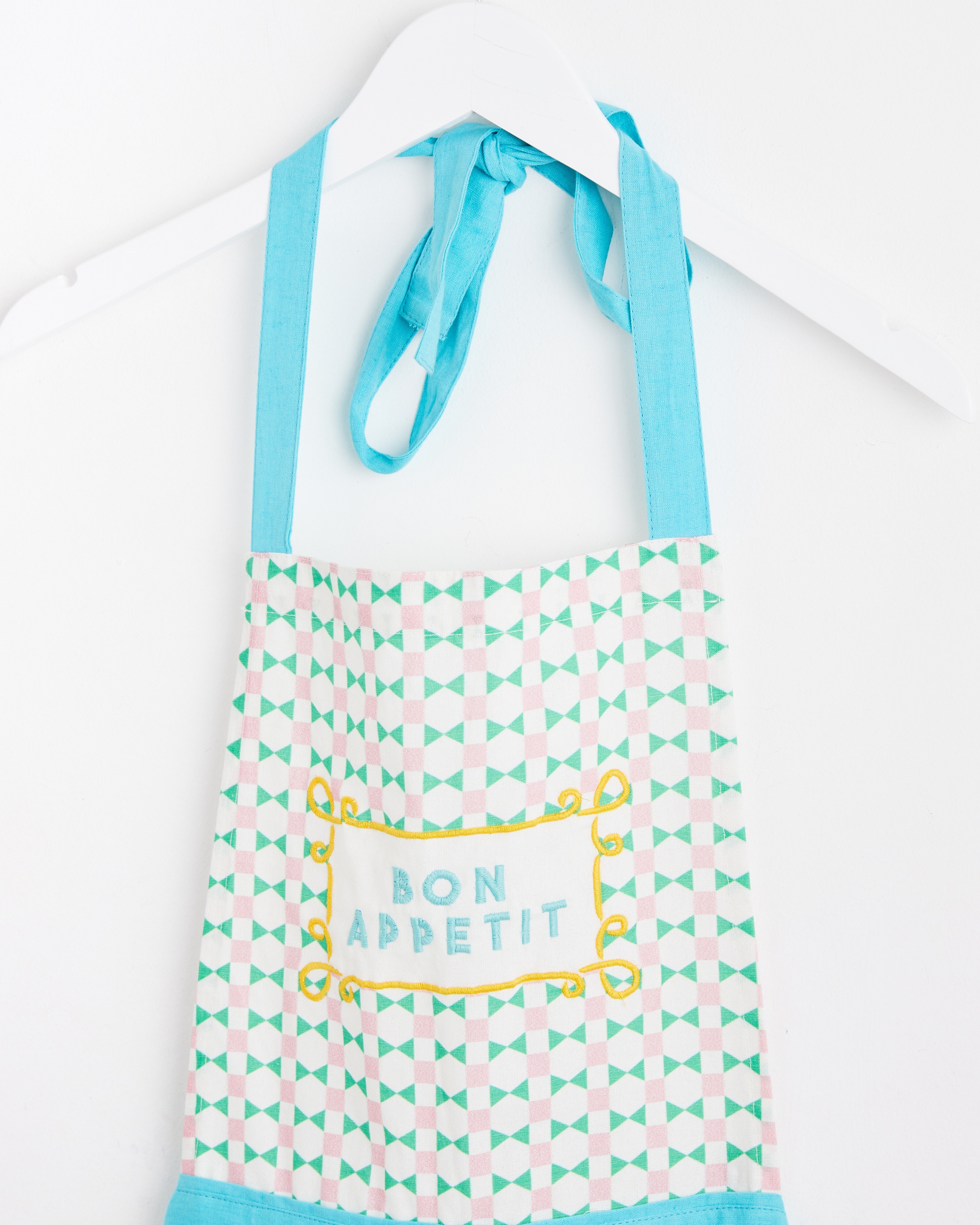 Bon Appetit Geometric Embroidered Apron | Oliver Bonas
