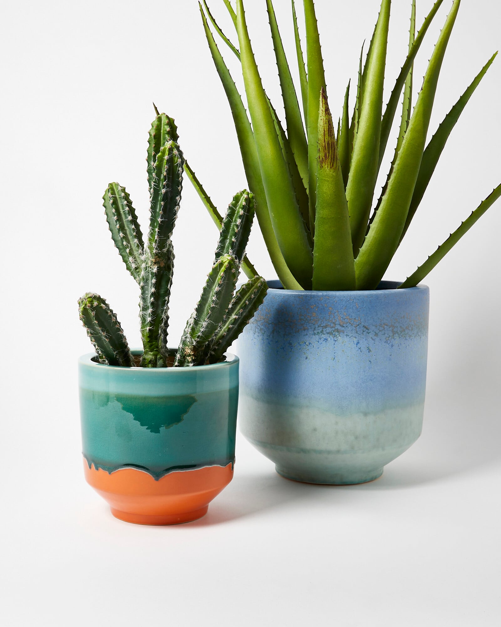 Hardy Glazed Blue Ceramic Plant Pot Large | Oliver Bonas