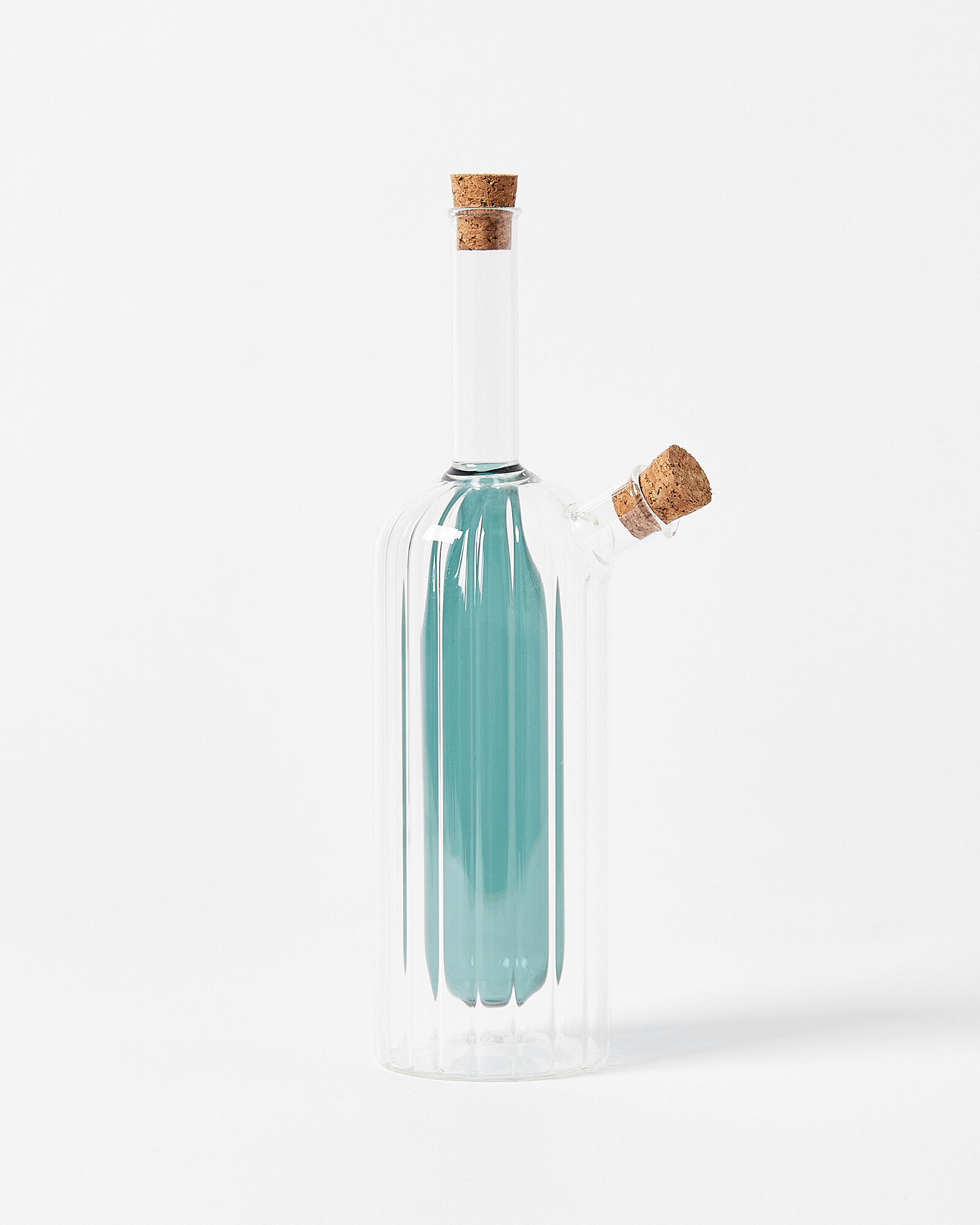 Beaton Blue Glass Oil & Vinegar Bottle | Oliver Bonas