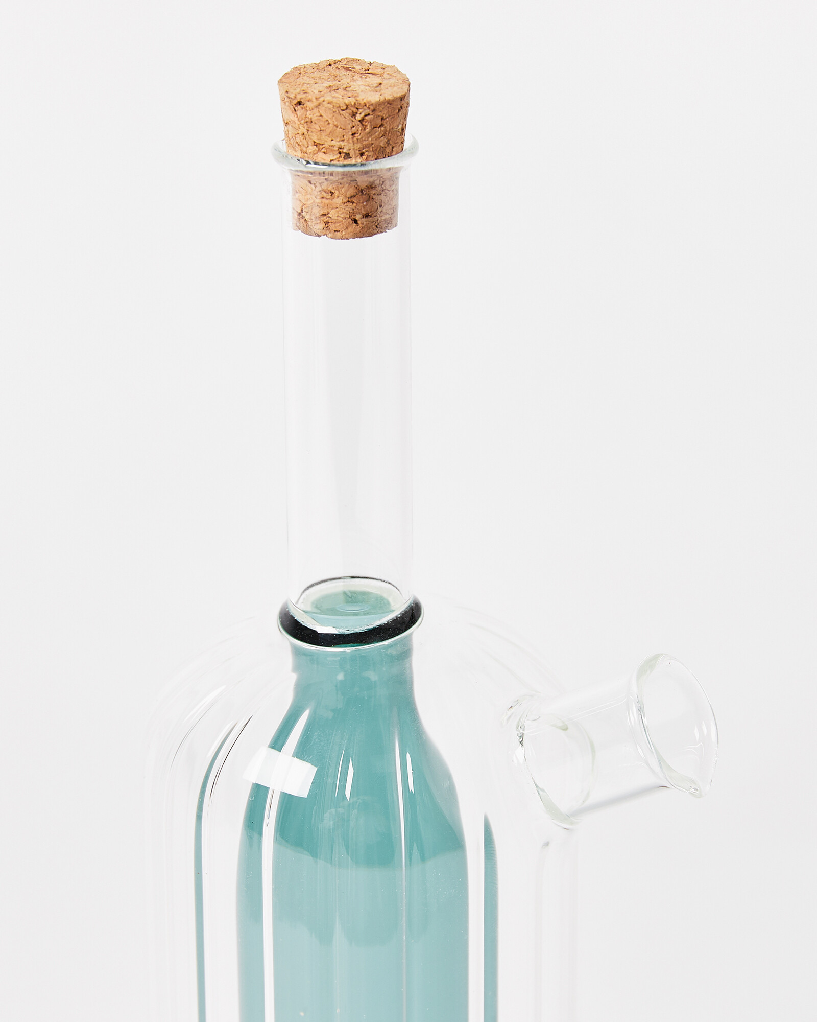 Beaton Blue Glass Oil & Vinegar Bottle | Oliver Bonas