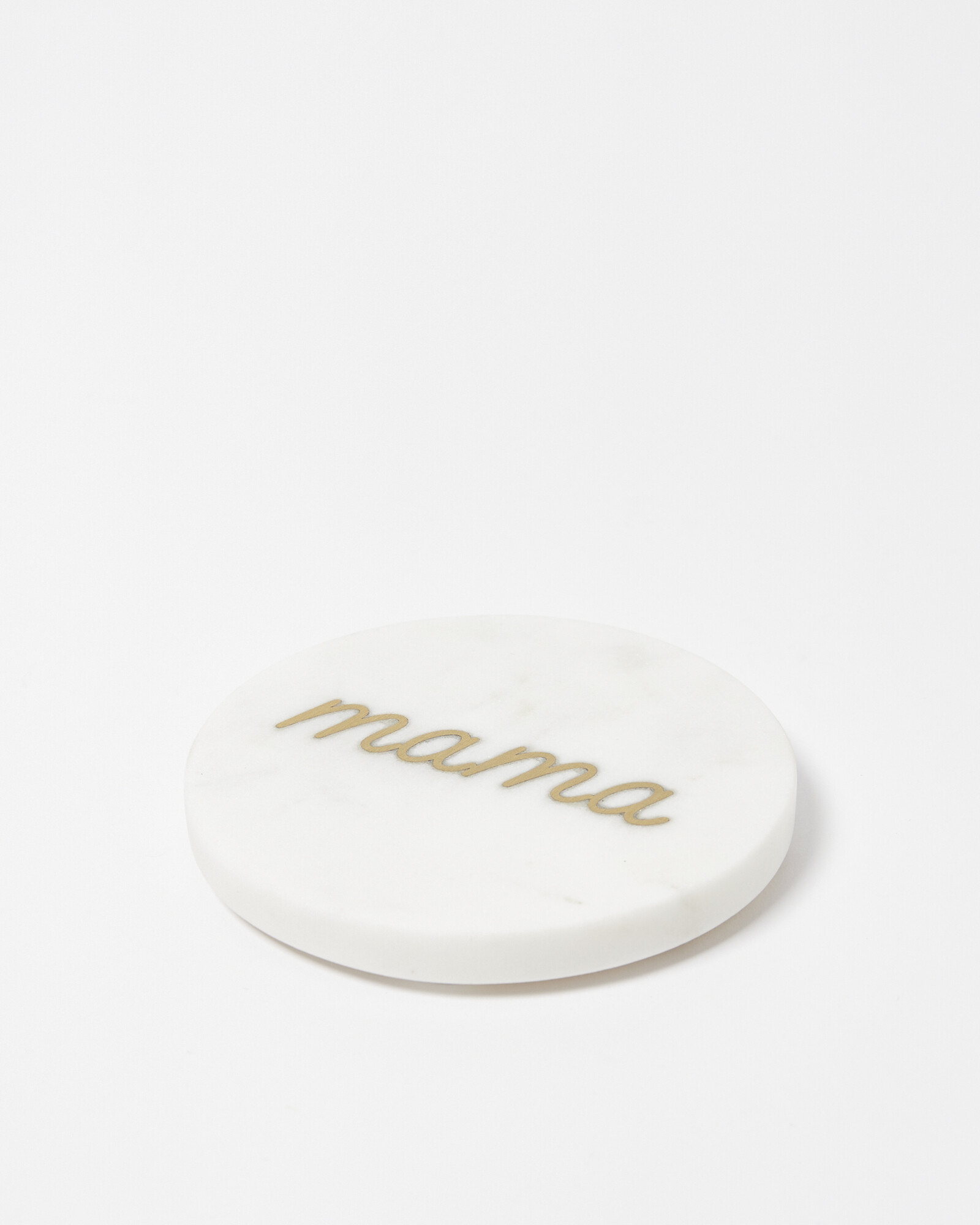 Mama White Marble Coaster | Oliver Bonas