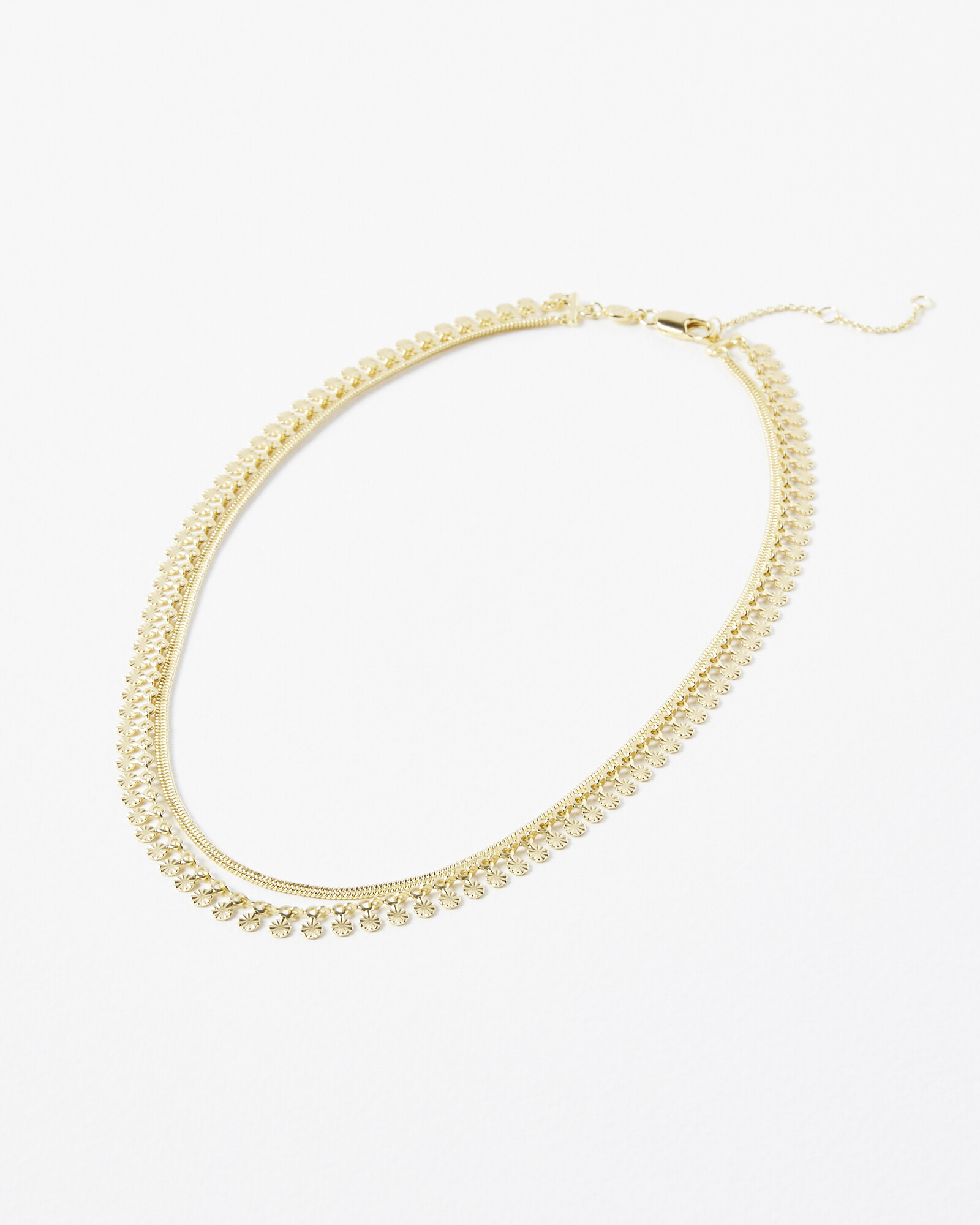 Itri Disc Gold Plated Layered Collar Necklace | Oliver Bonas