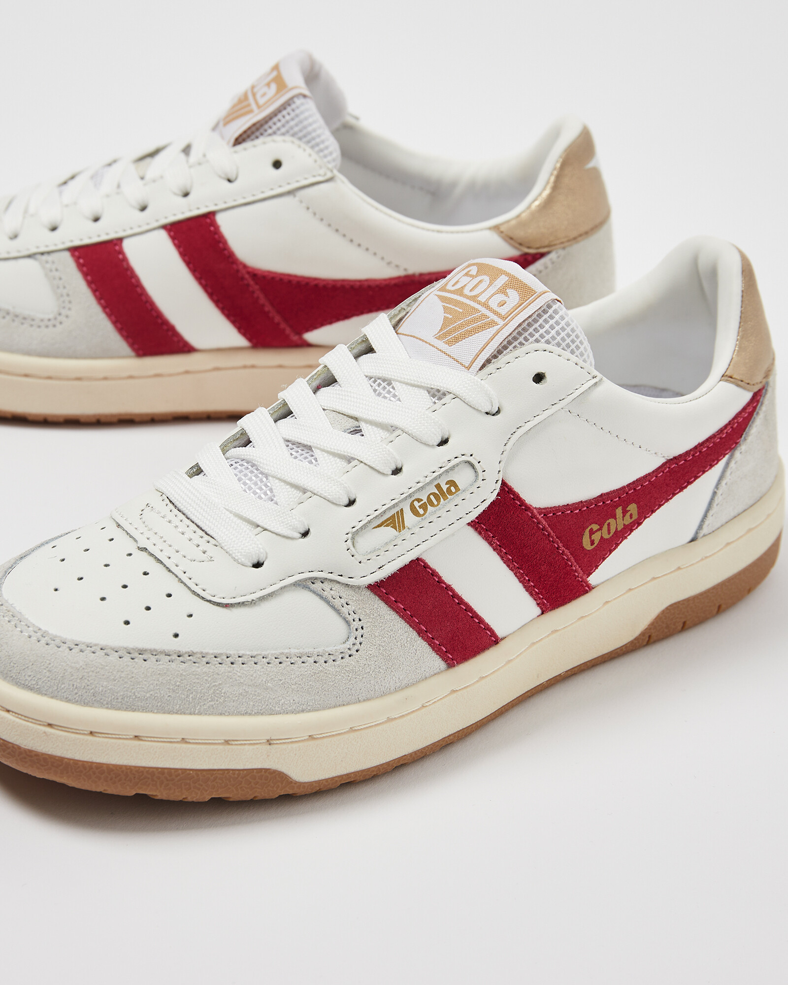 Gola Hawk Raspberry Red & White Trainers | Oliver Bonas