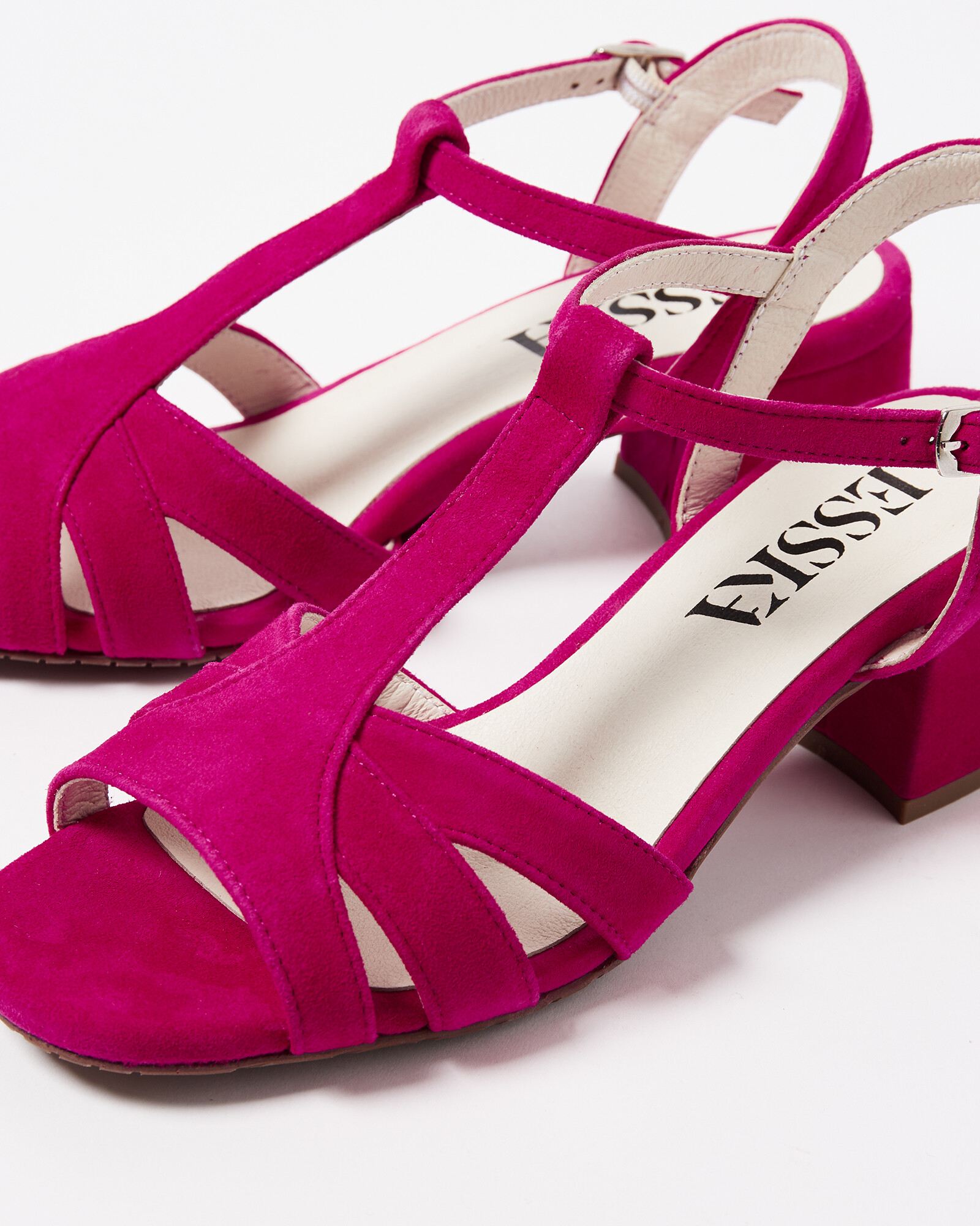 Esska Gabi Pink Leather Heeled Sandals | Oliver Bonas
