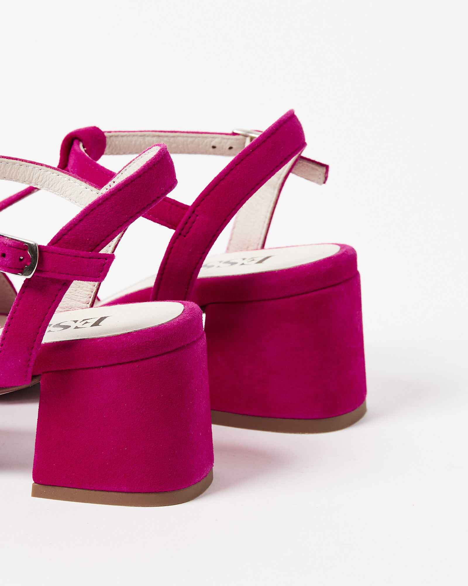 Esska Gabi Pink Leather Heeled Sandals | Oliver Bonas