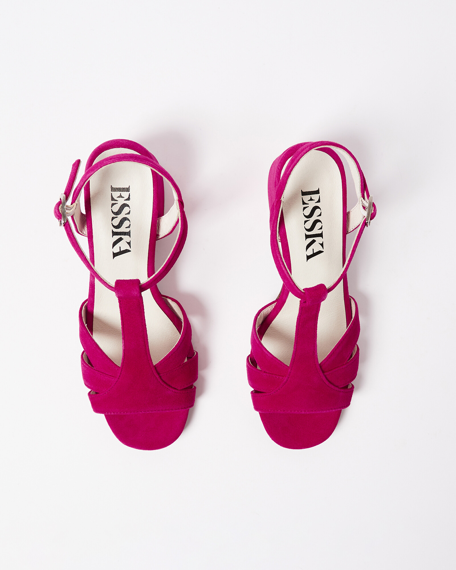 Esska Gabi Pink Leather Heeled Sandals | Oliver Bonas
