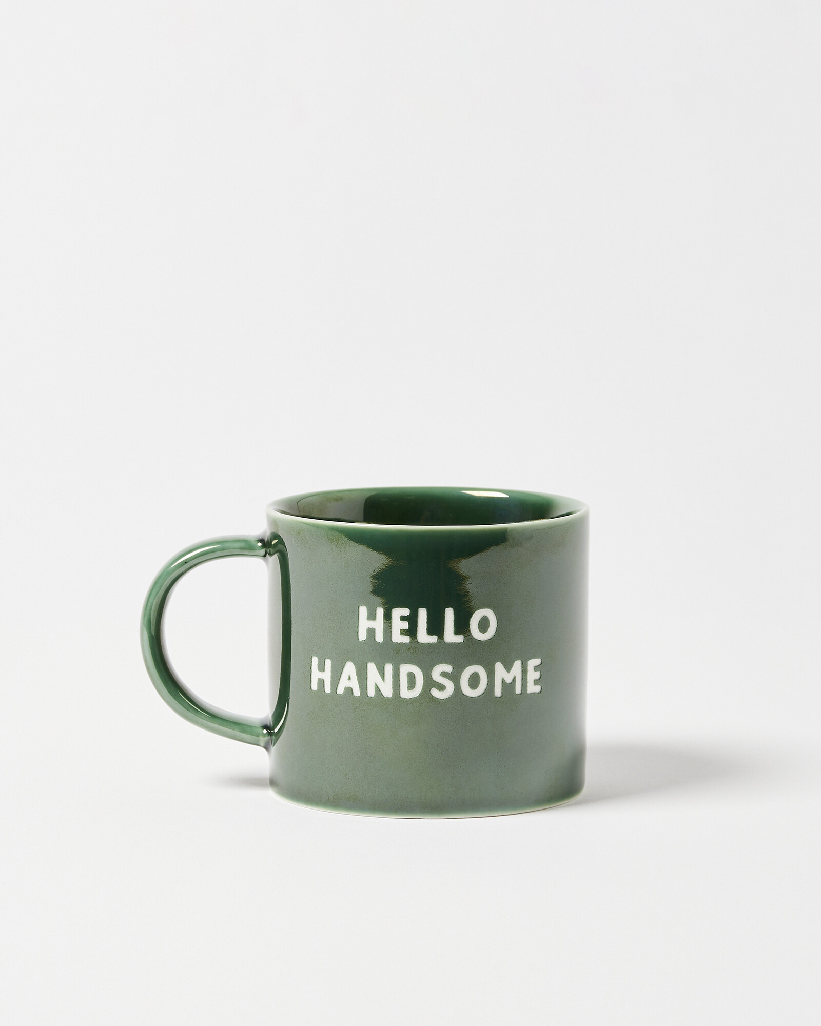 Hello Handsome Green Ceramic Mug | Oliver Bonas