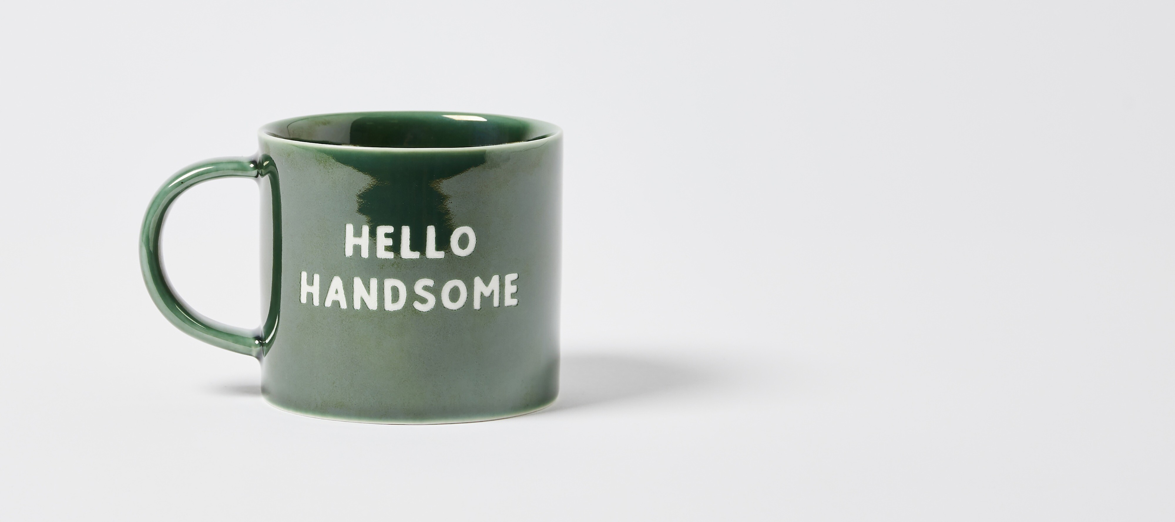 Hello Handsome Green Ceramic Mug | Oliver Bonas IE