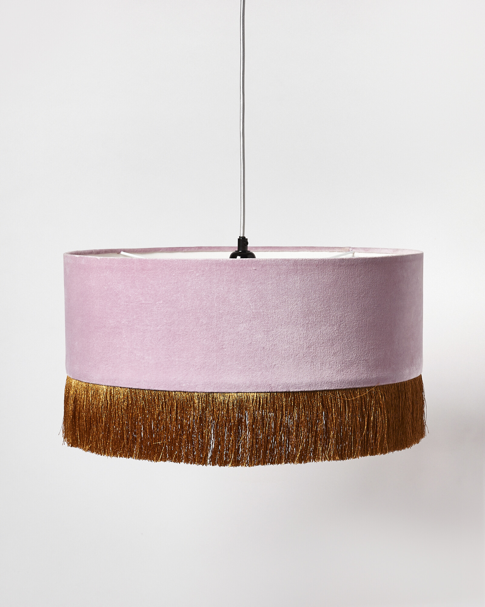 Ero Lilac Purple Velvet Tassel Pendant Lamp Shade | Oliver Bonas