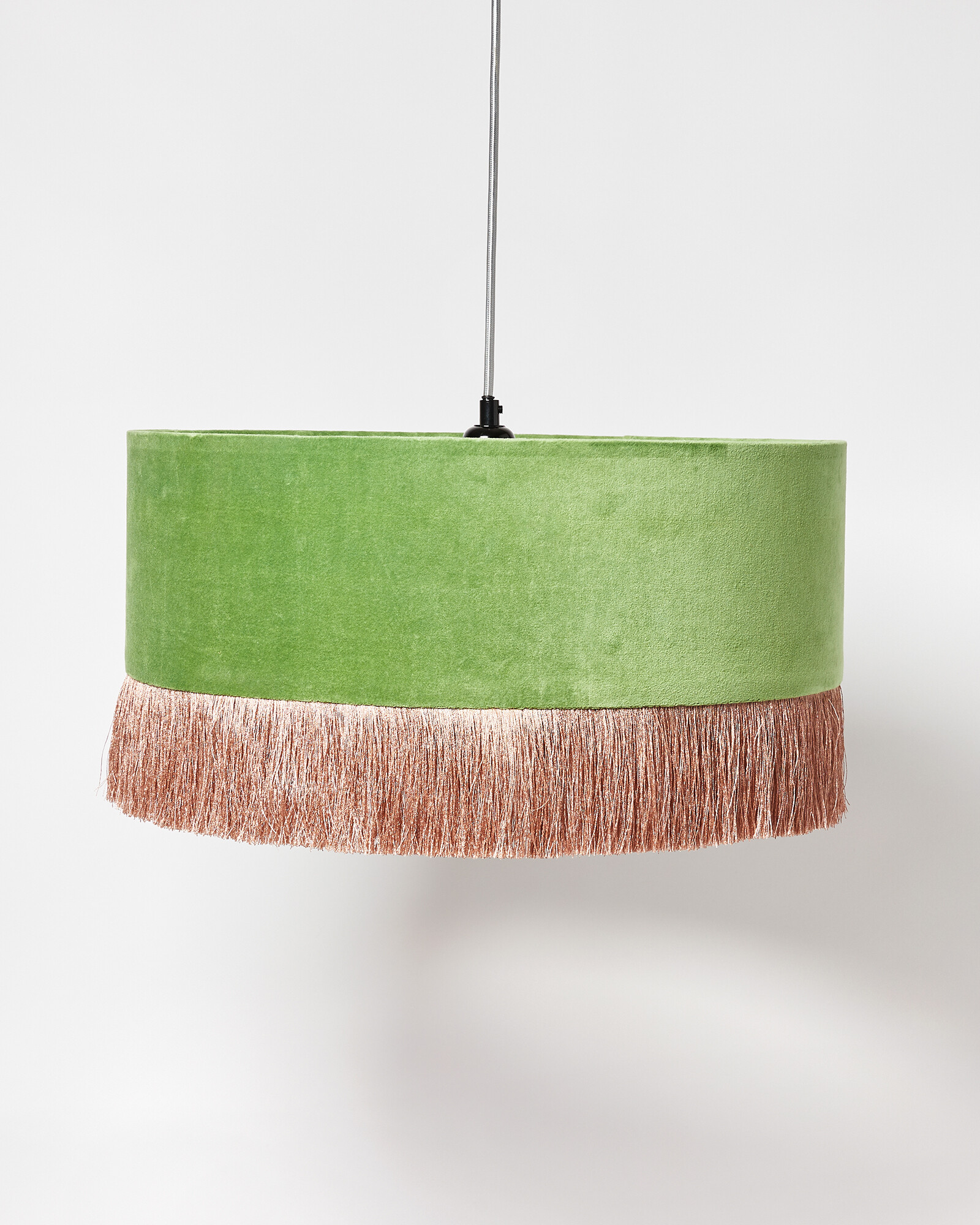 Ero Green Velvet Tassel Pendant Lamp Shade | Oliver Bonas