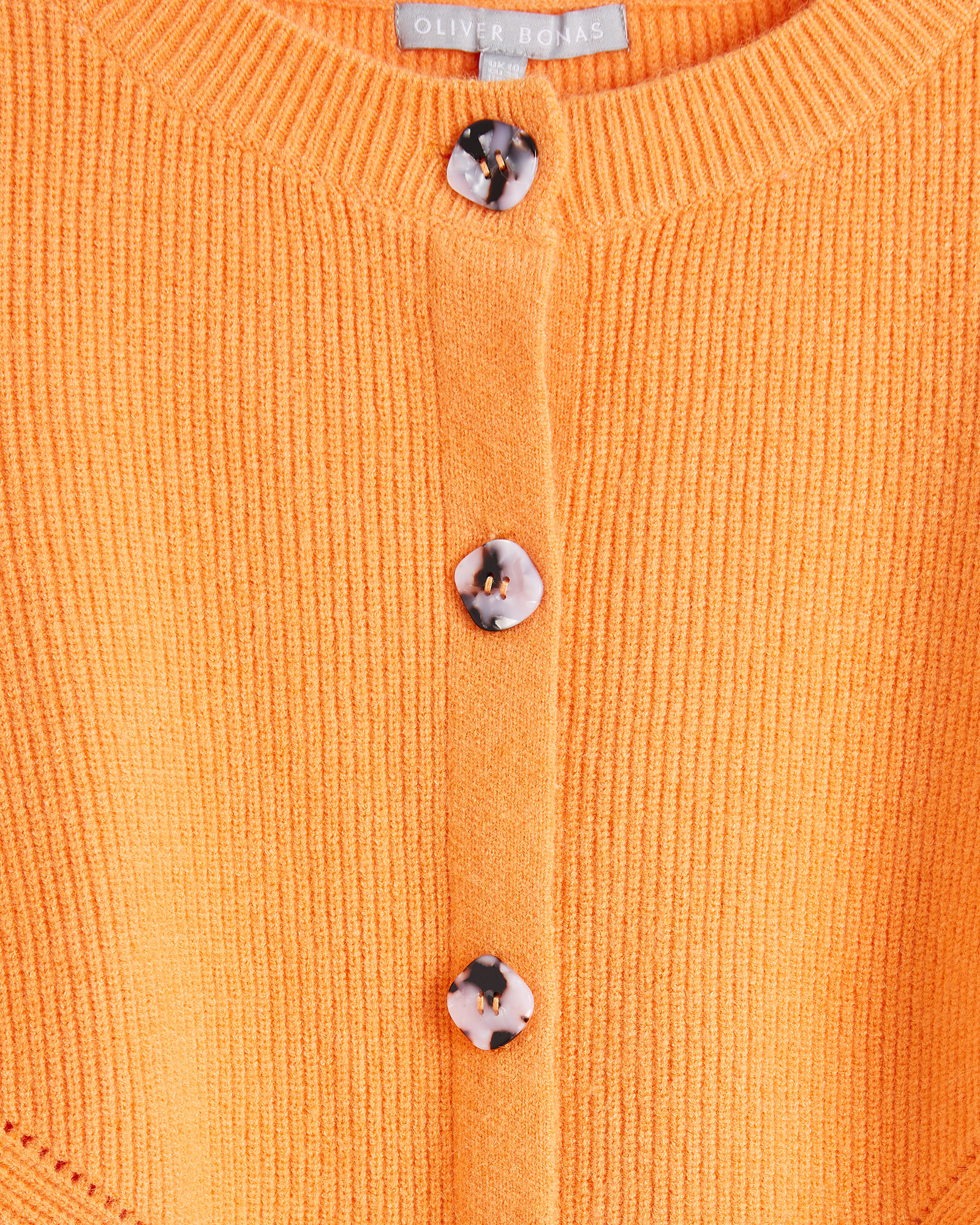 Orange Ribbed Knitted Cardigan | Oliver Bonas