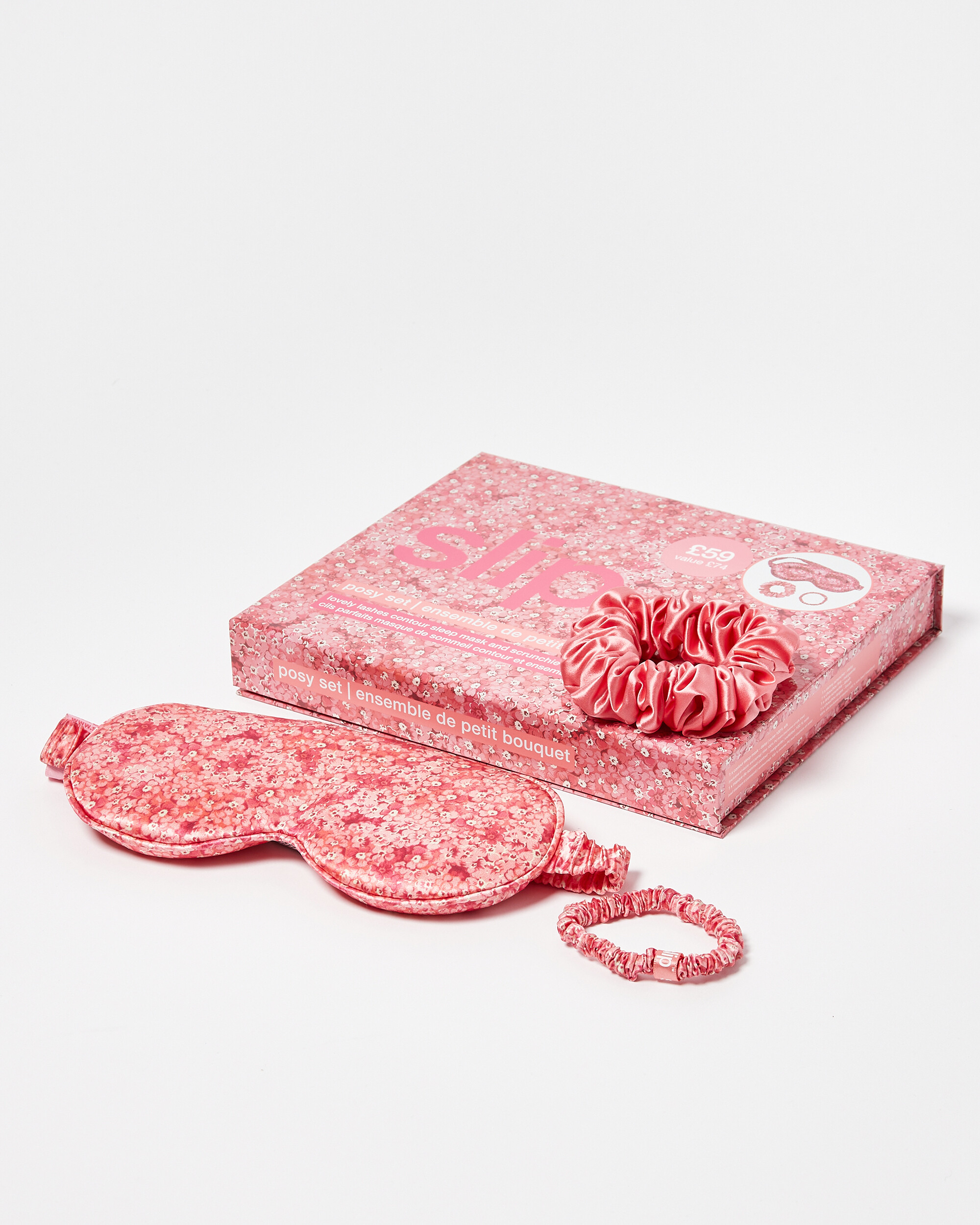 Slip Silk Pink Posy Beauty Sleepover Set | Oliver Bonas