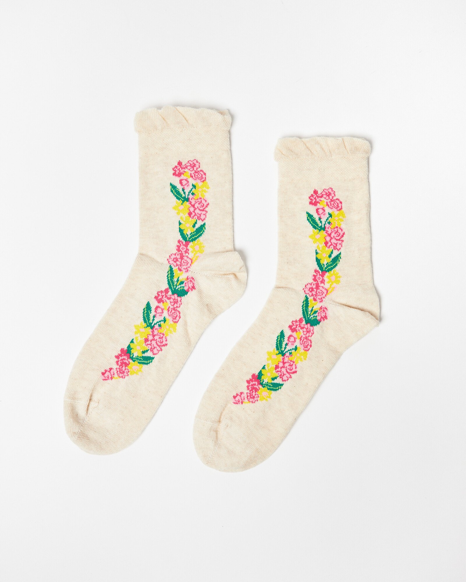 Trailing Floral Ankle Socks | Oliver Bonas