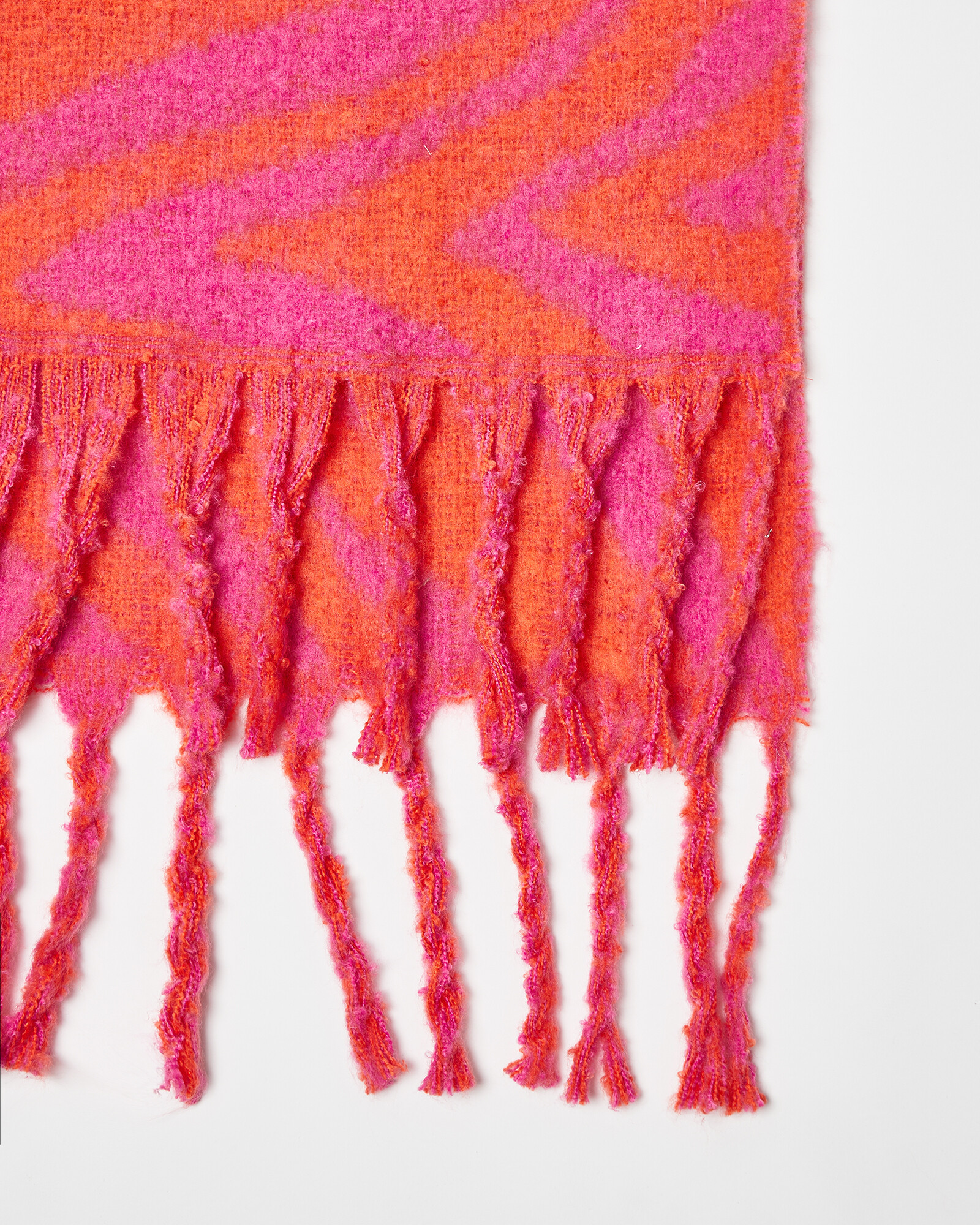 Zebra Pink & Orange Heavyweight Chunky Scarf | Oliver Bonas