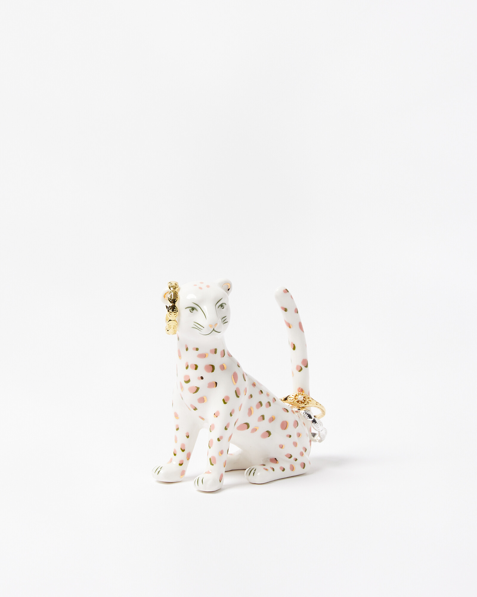 Leopard White Ceramic Ring Holder | Oliver Bonas