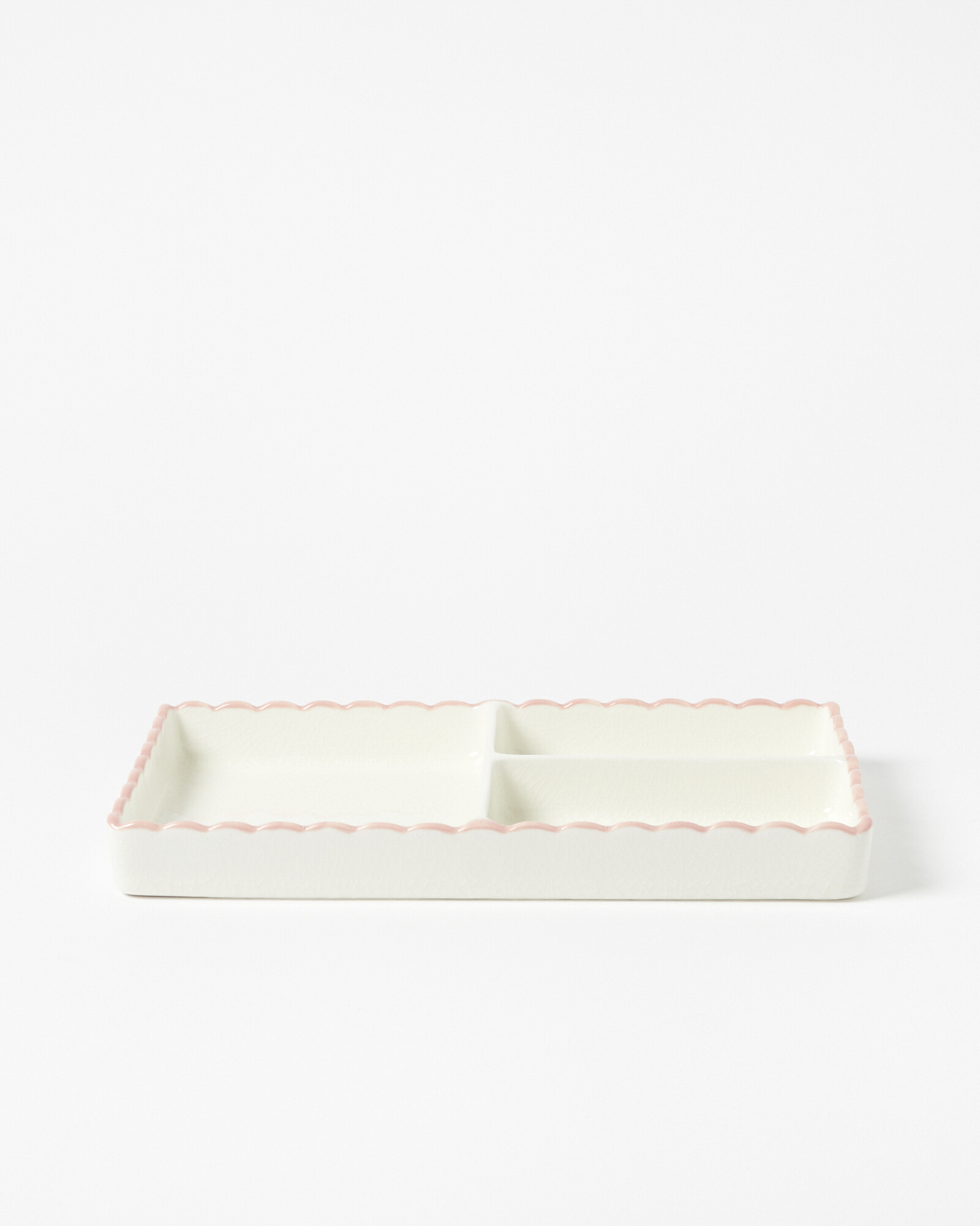 Scallop Pink & White Ceramic Tray | Oliver Bonas IE