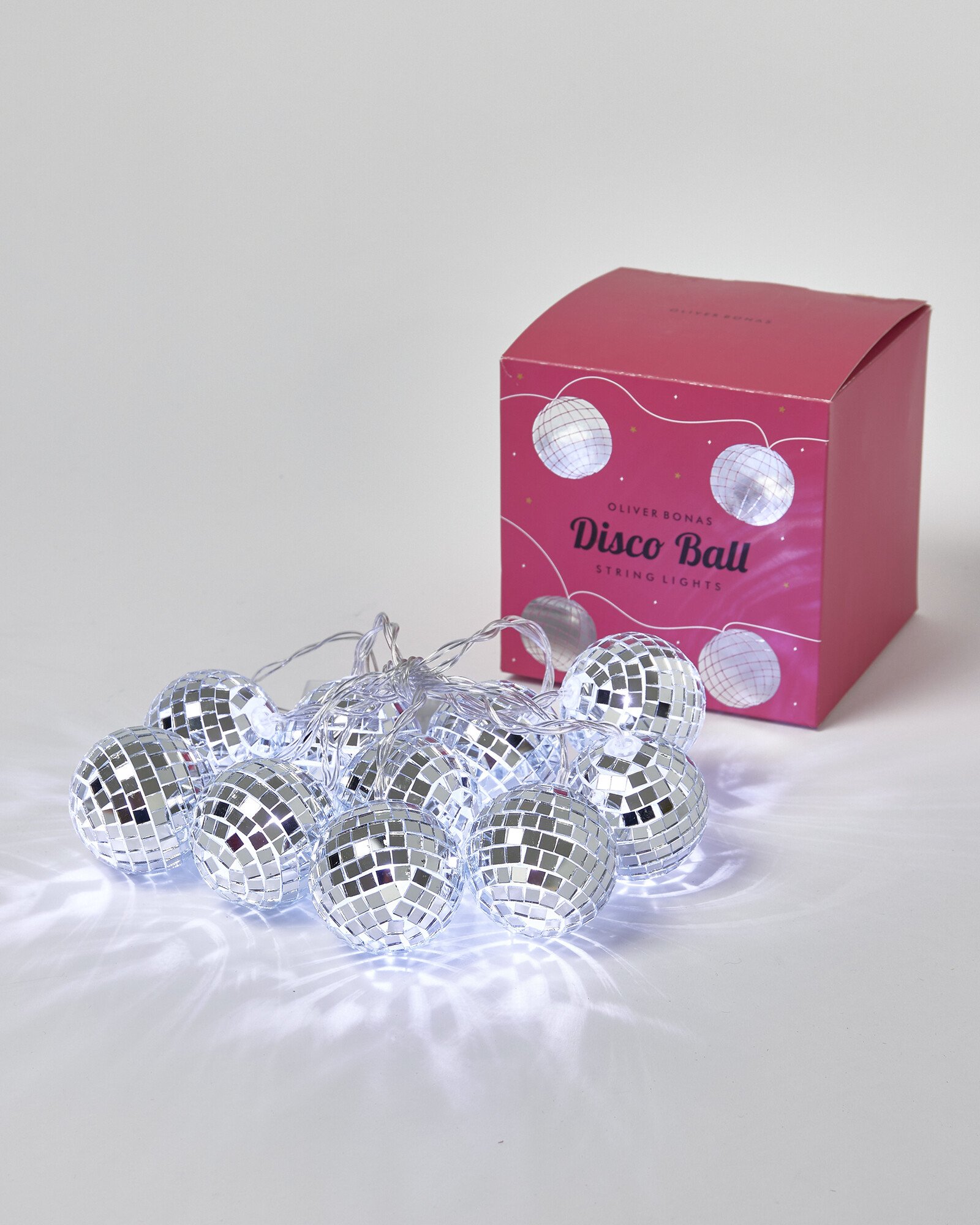 Silver Disco Ball String Lights | Oliver Bonas