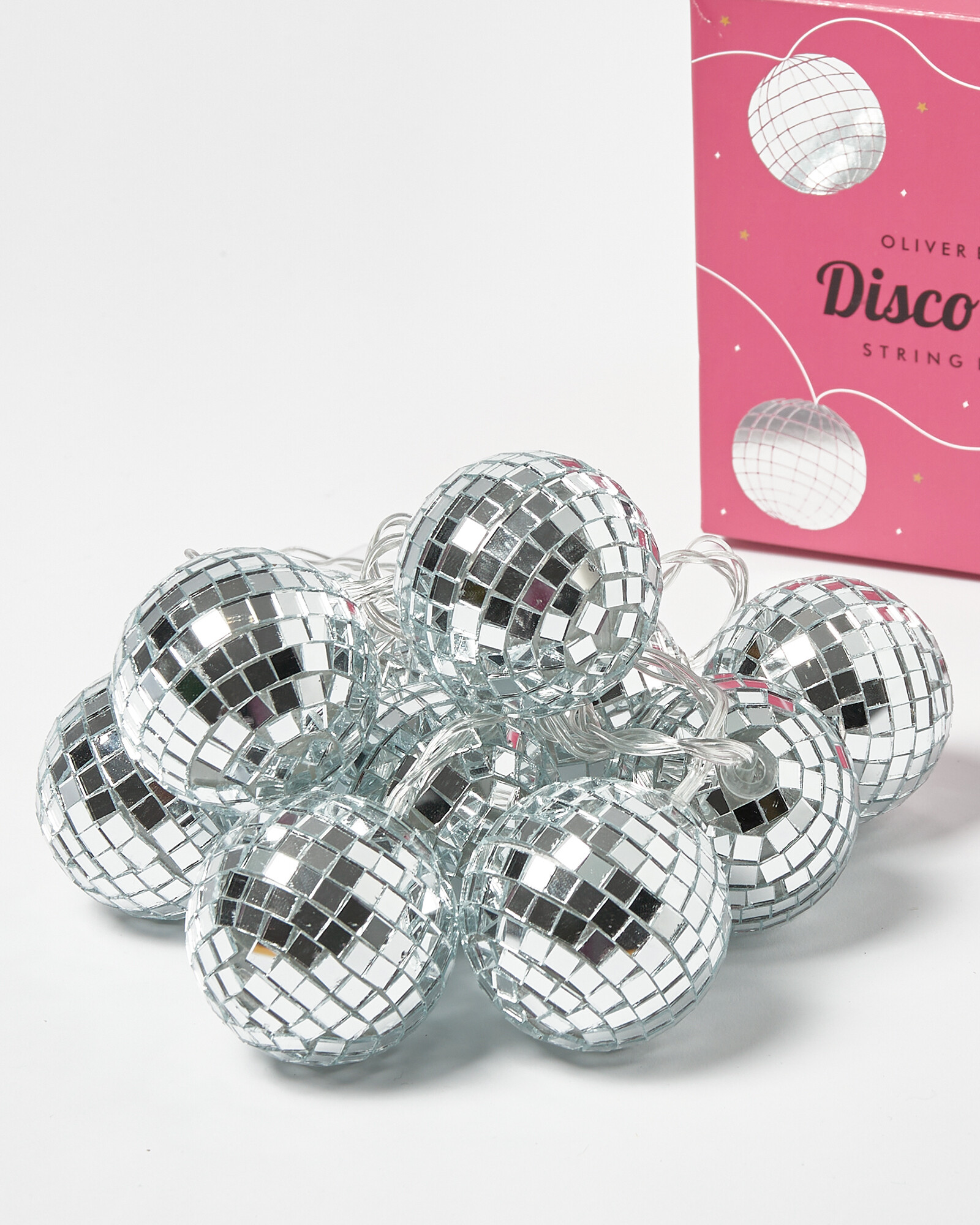 Silver Disco Ball String Lights | Oliver Bonas