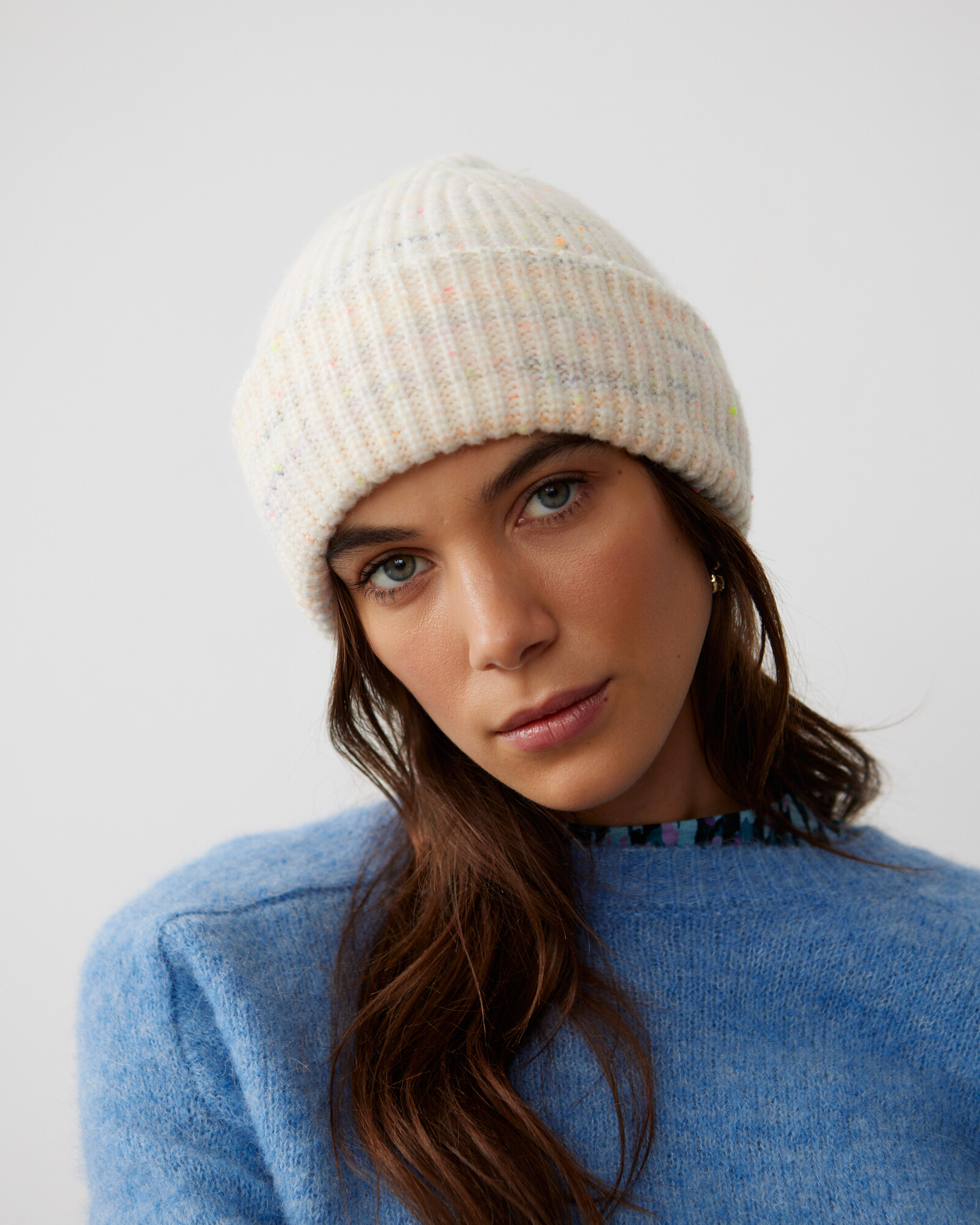 Space Dye Nepped Ivory White Hat | Oliver Bonas