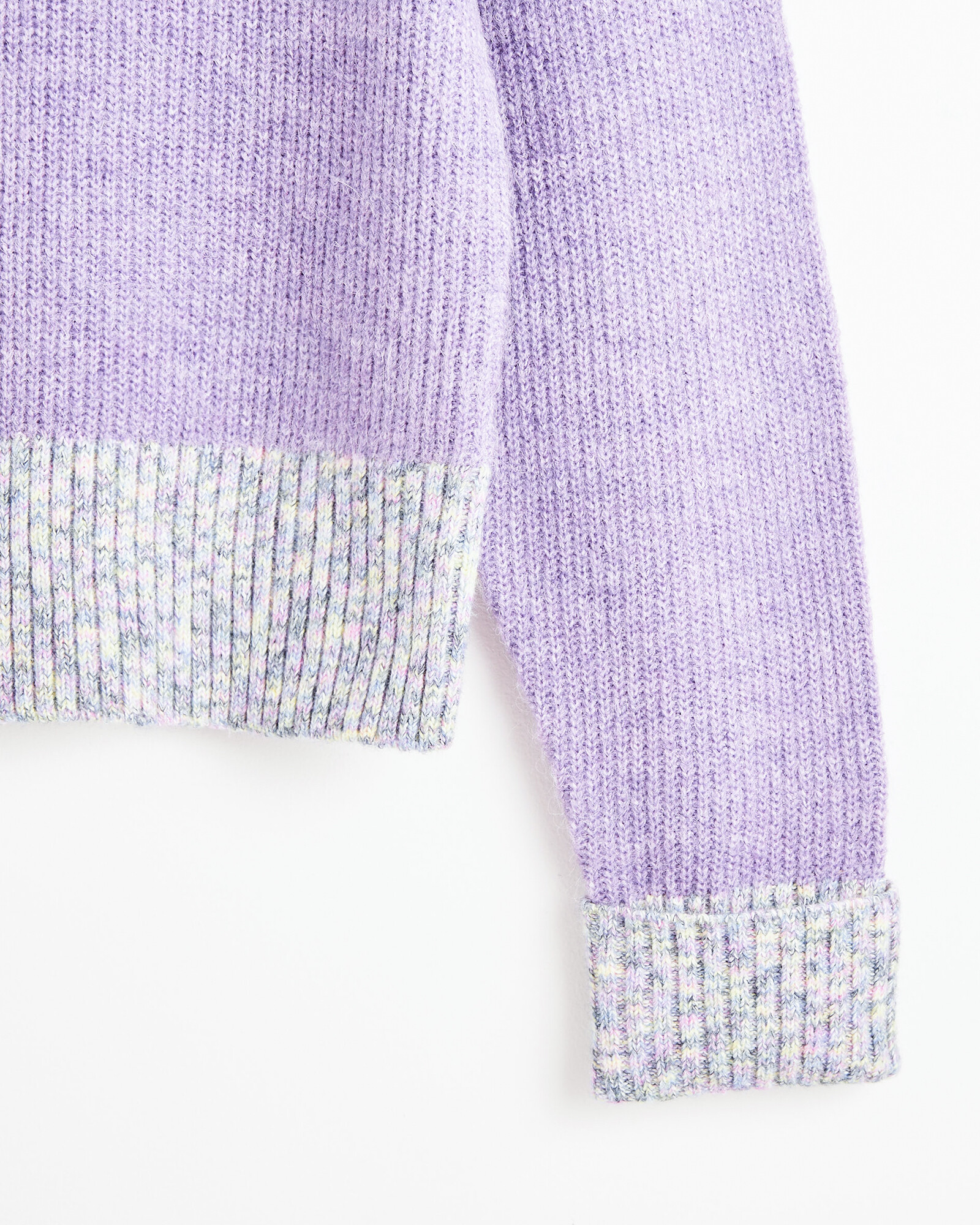 Speckled Trim Purple Roll Neck Knitted Jumper | Oliver Bonas