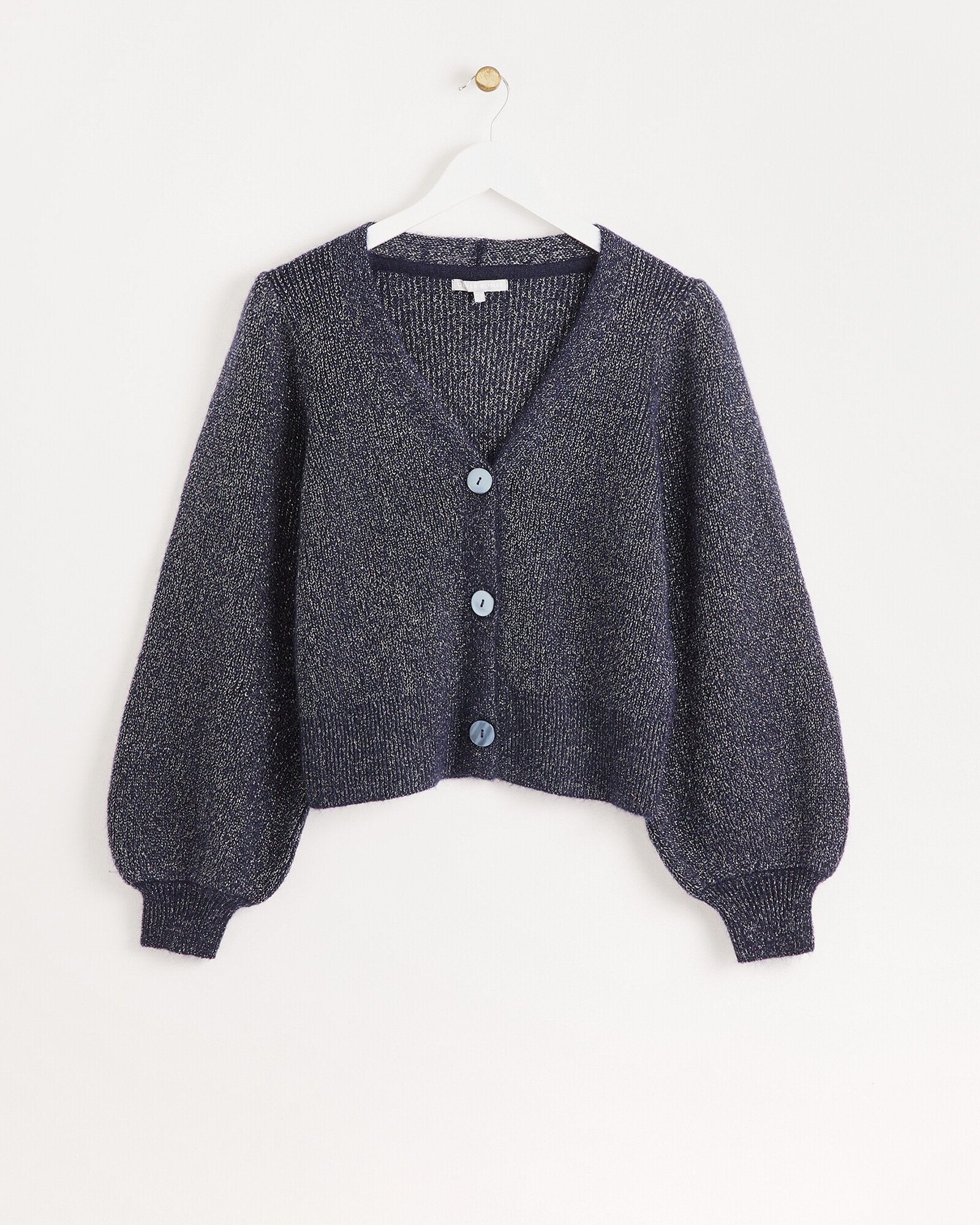 Sparkle Navy Blue Knitted Cardigan | Oliver Bonas