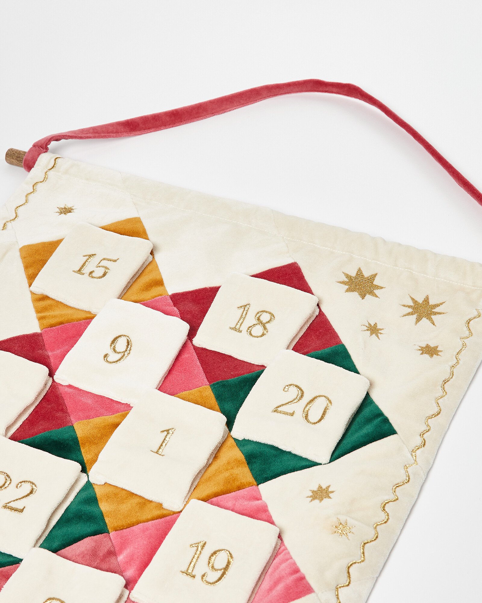 Reusable Velvet Patchwork Fabric Advent Calendar | Oliver Bonas