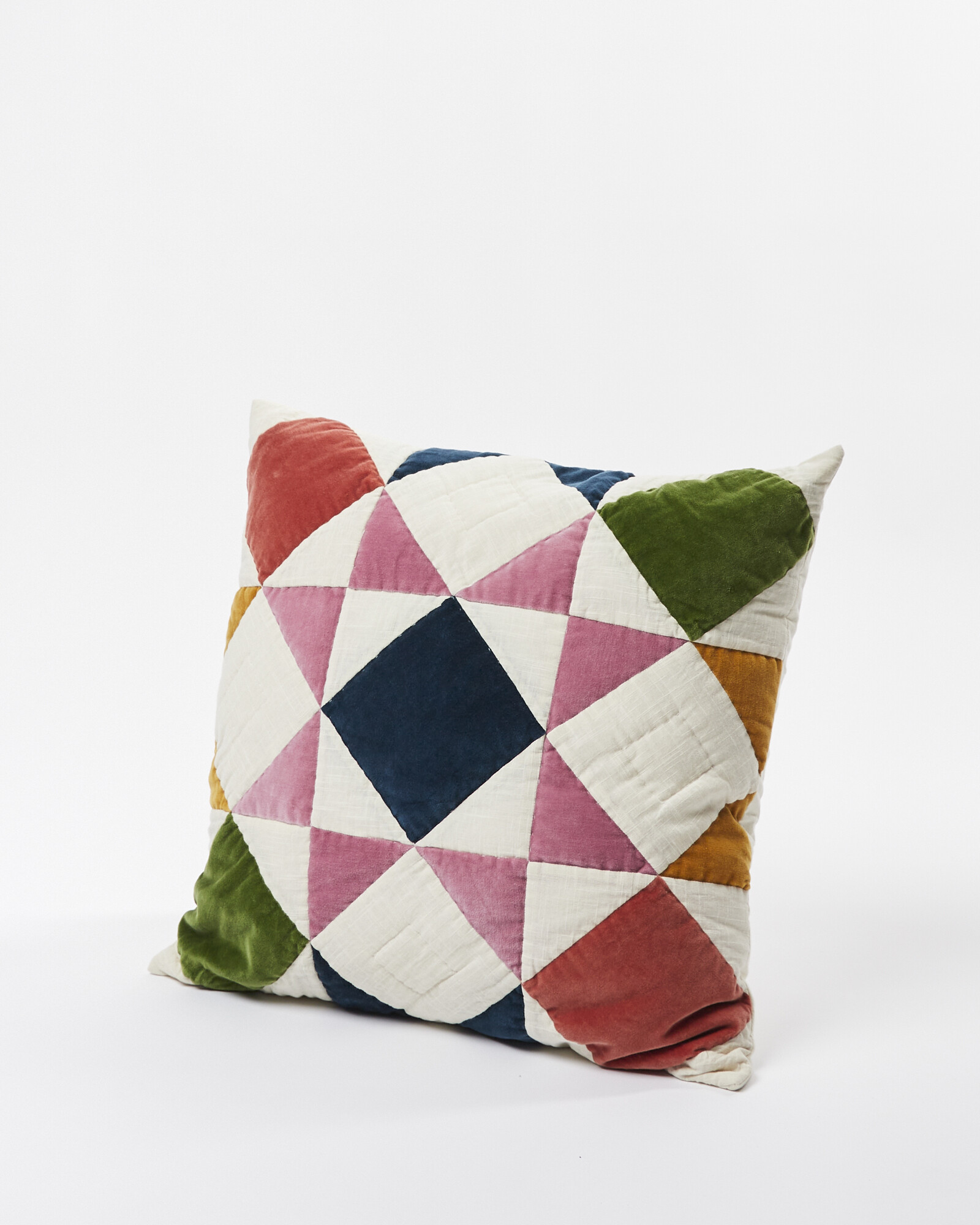 Patchwork Multicolour Velvet Cushion Cover 60x60cm | Oliver Bonas