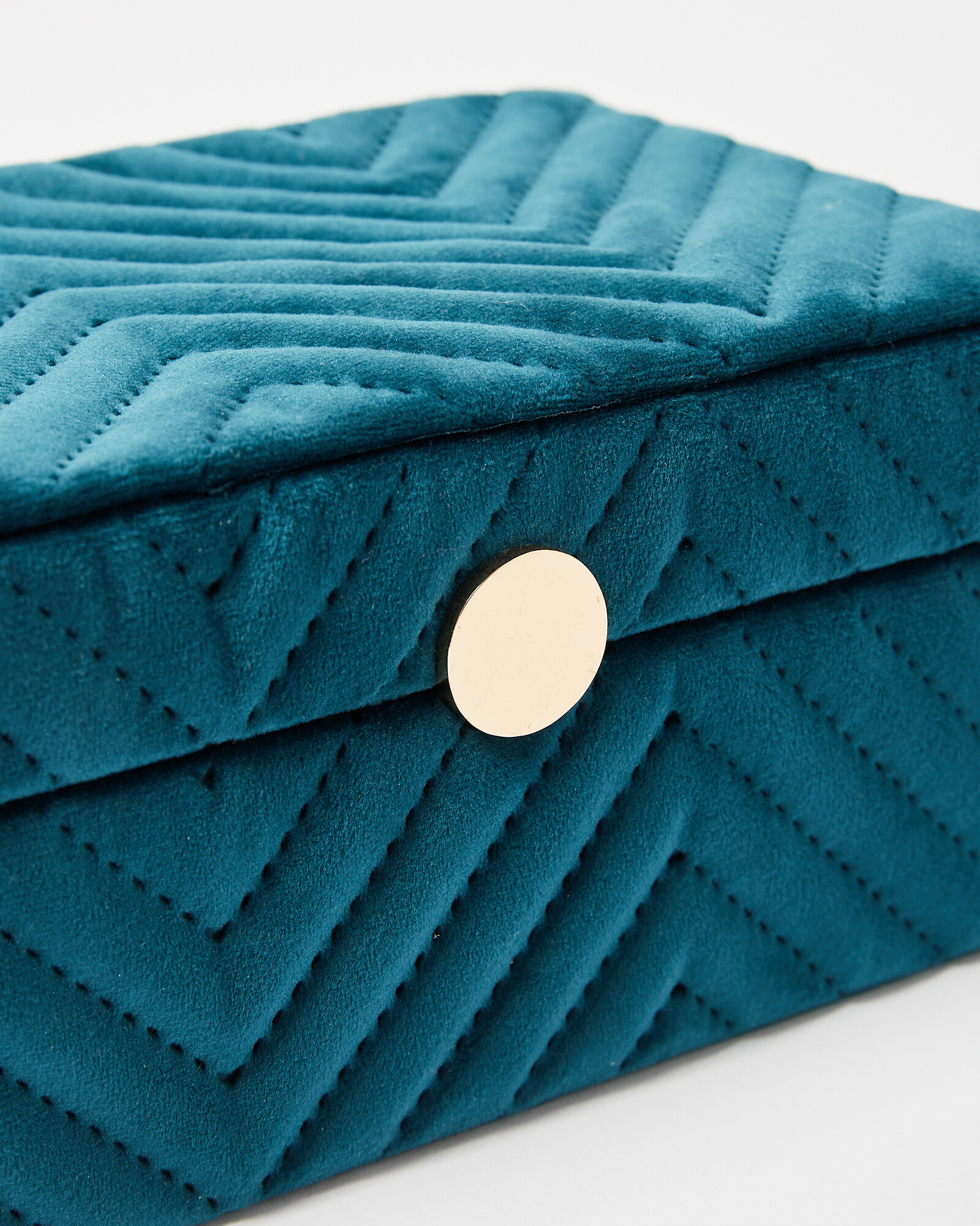 Safa Blue Velvet Jewellery Box Medium | Oliver Bonas