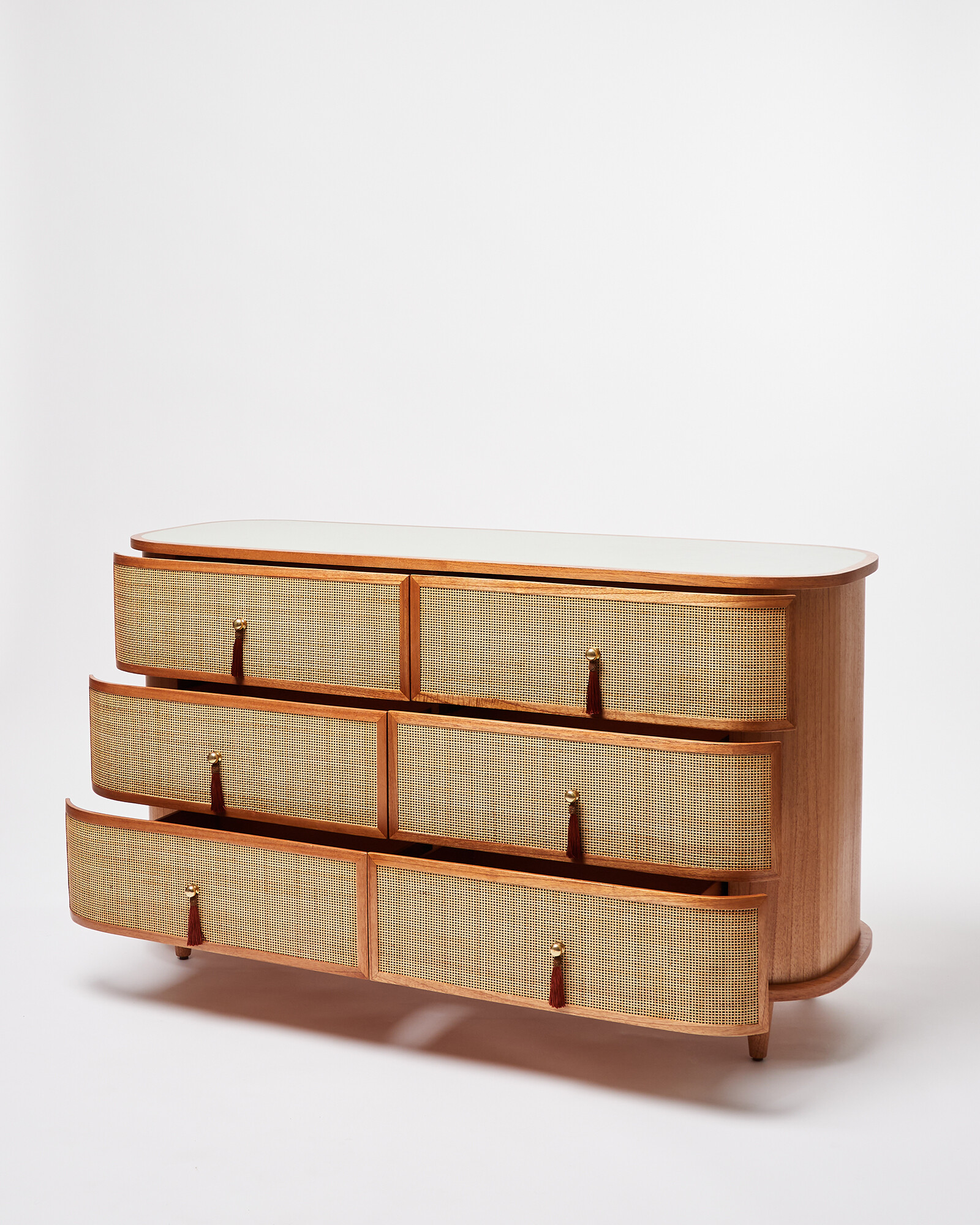 Kinship Rattan Sage Green Double Chest of Drawers | Oliver Bonas