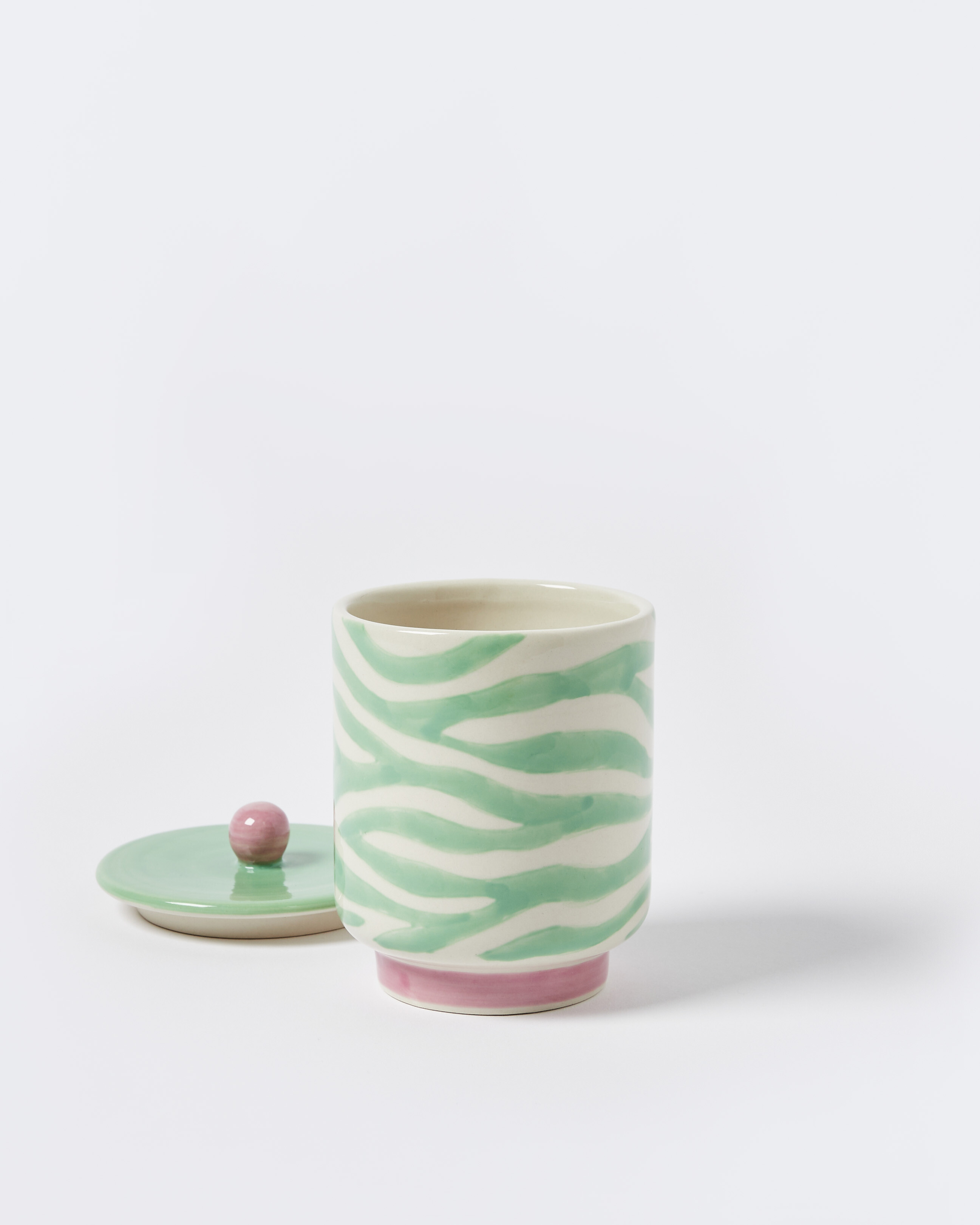 Ria Green Ceramic Bathroom Pot | Oliver Bonas