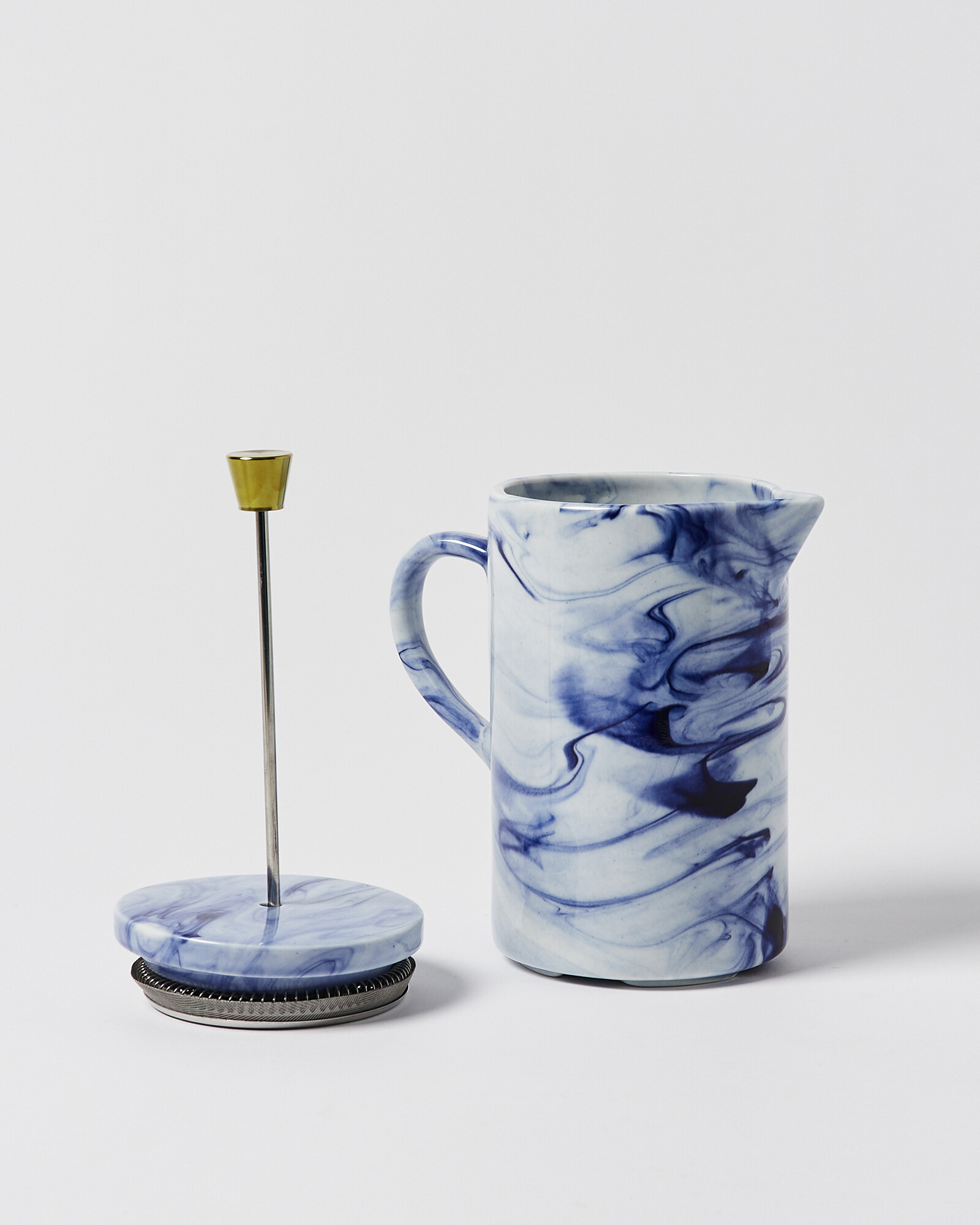 Mahi Marbled Blue Ceramic Cafetiere | Oliver Bonas
