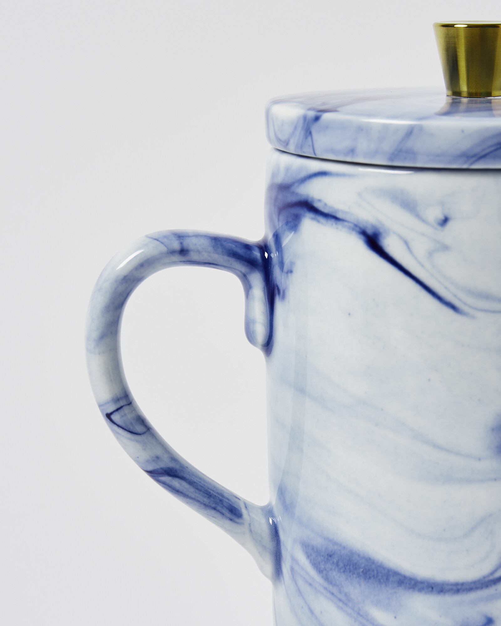Mahi Marbled Blue Ceramic Cafetiere | Oliver Bonas