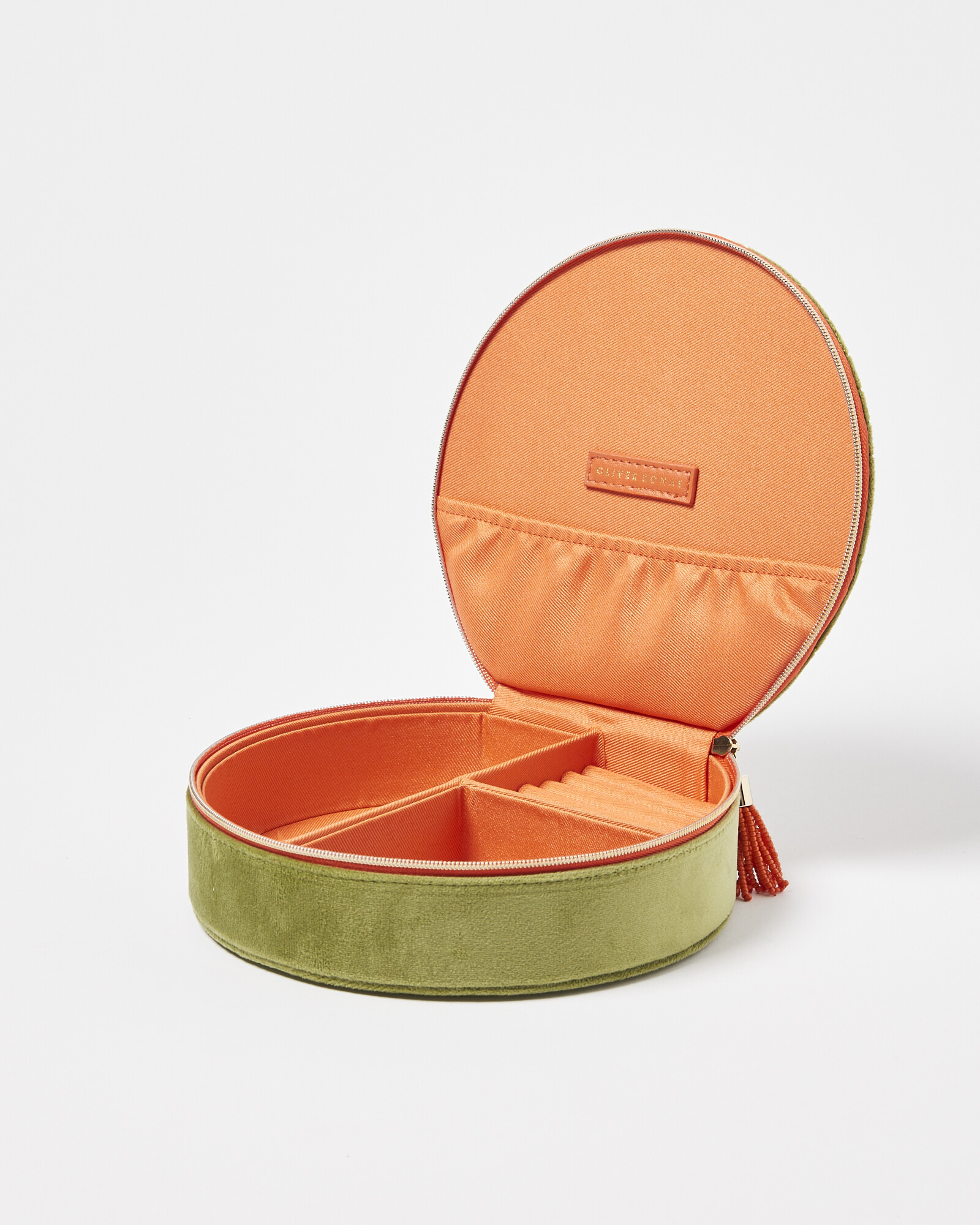 Abi Green Round Jewellery Box | Oliver Bonas