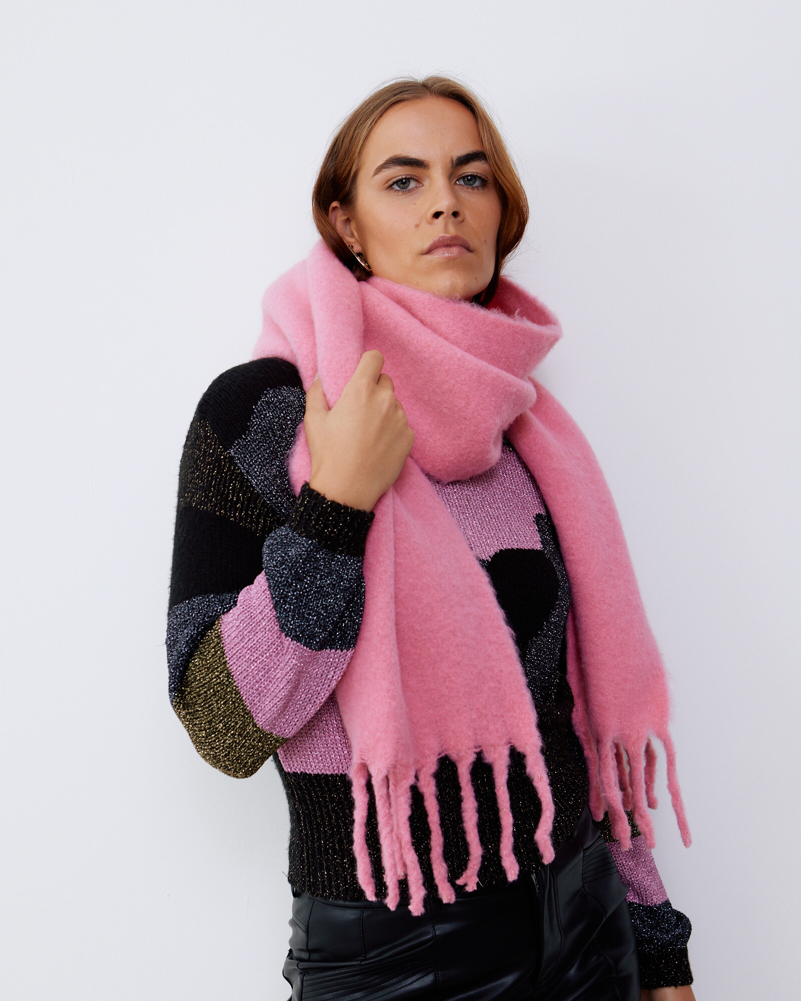 Pink Sparkle Heavyweight Scarf | Oliver Bonas
