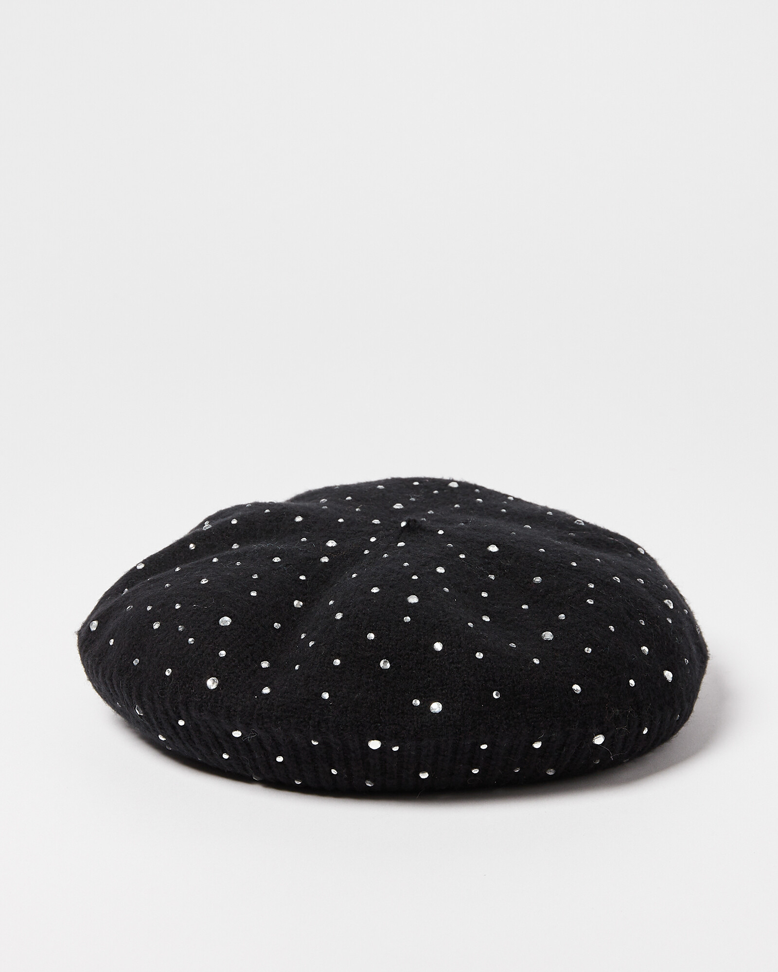 Mini Jewel Black Knitted Beret Hat | Oliver Bonas