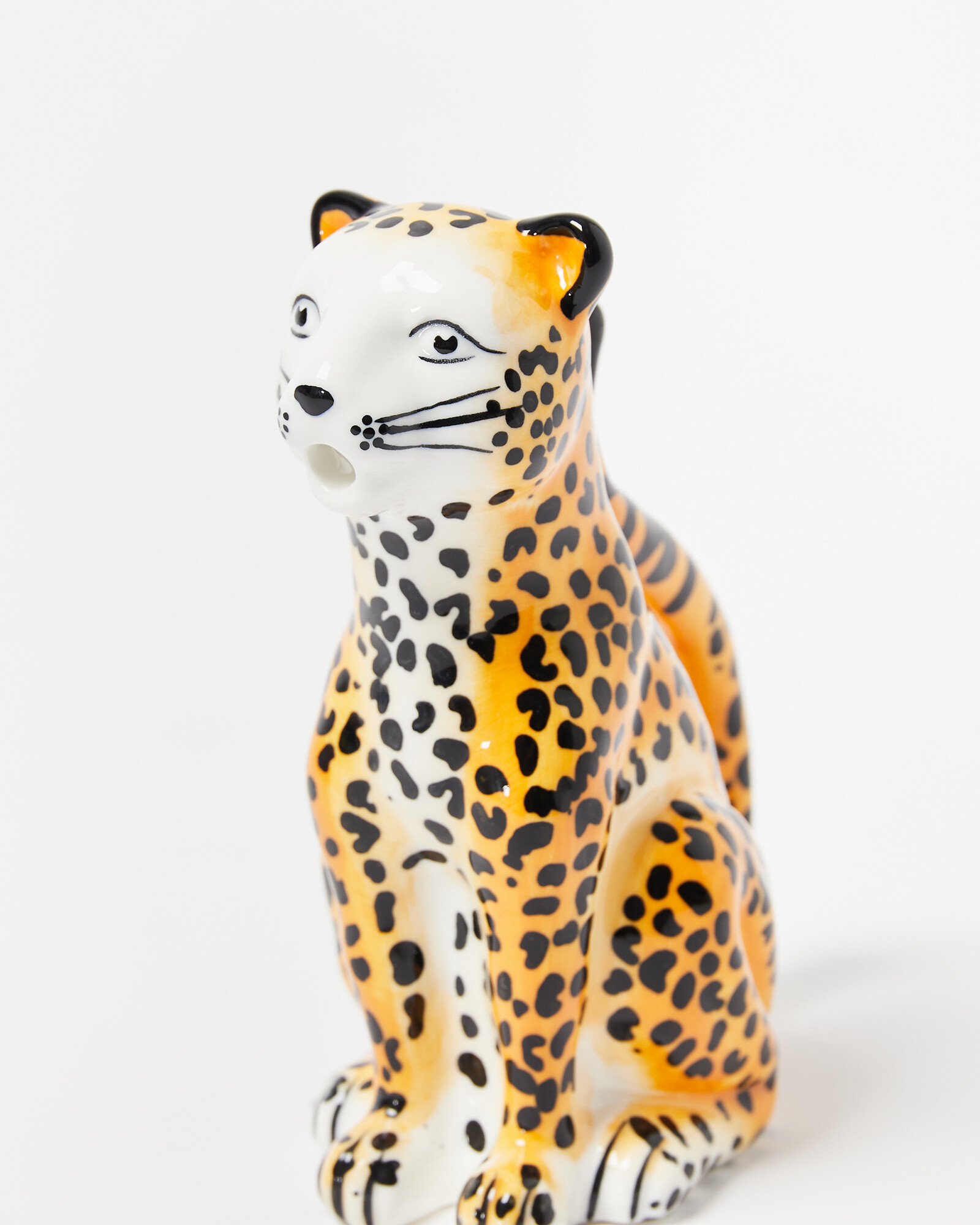 Luca Leopard Orange Ceramic Milk Jug | Oliver Bonas