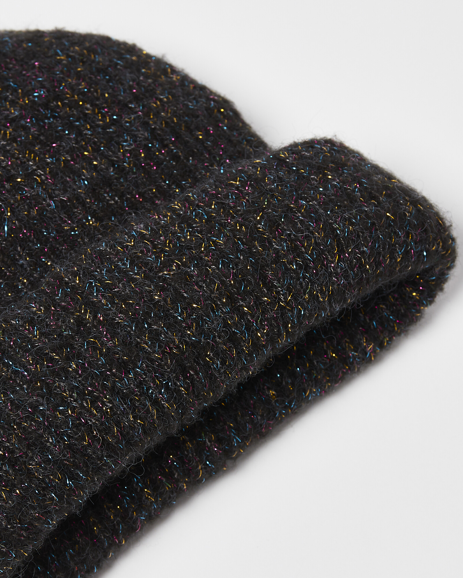Black Rainbow Sparkle Beanie Hat | Oliver Bonas