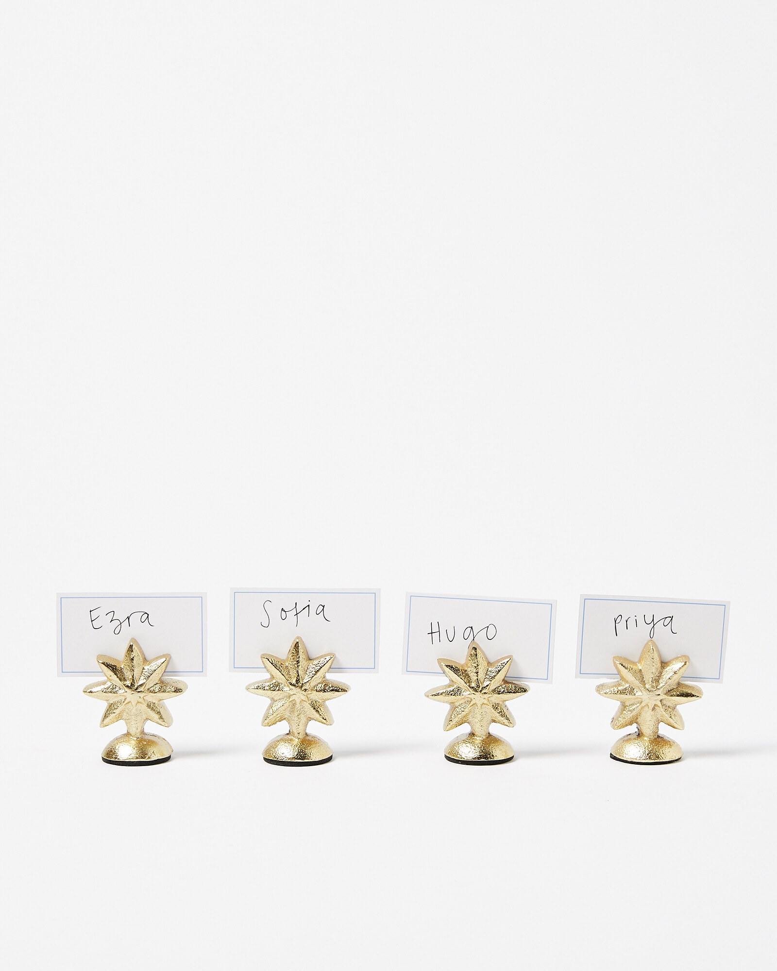 Gold Star Card Holders Set of Four | Oliver Bonas