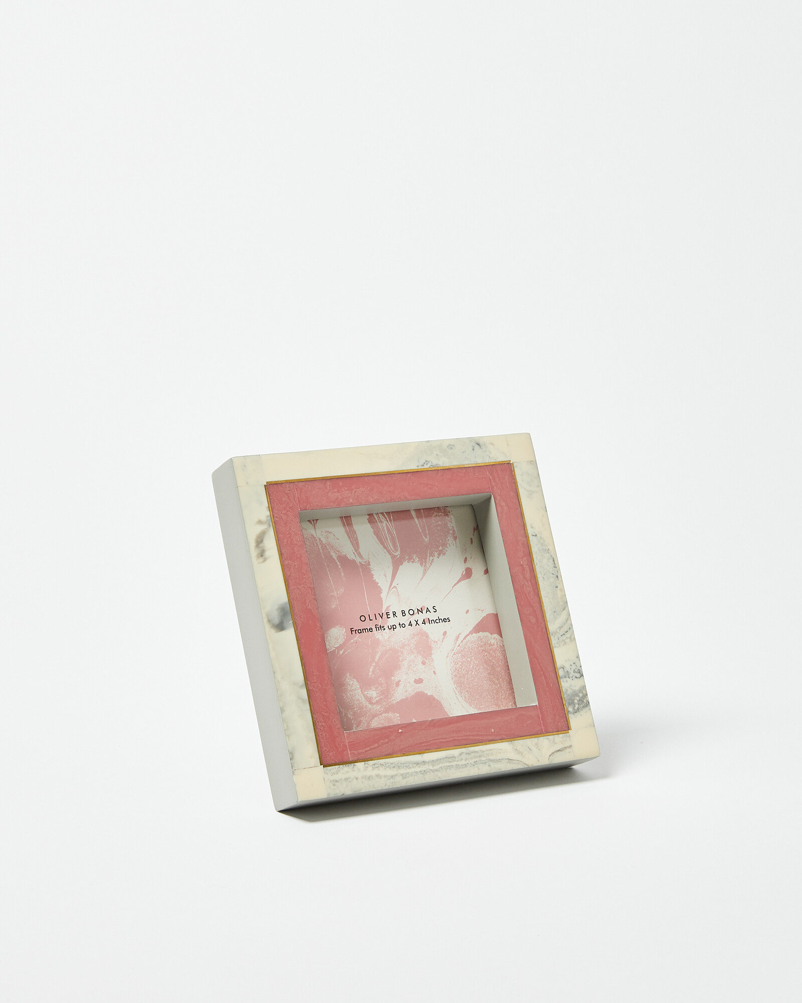 Alba Boxed Pink Square Photo Frame 4x4" | Oliver Bonas