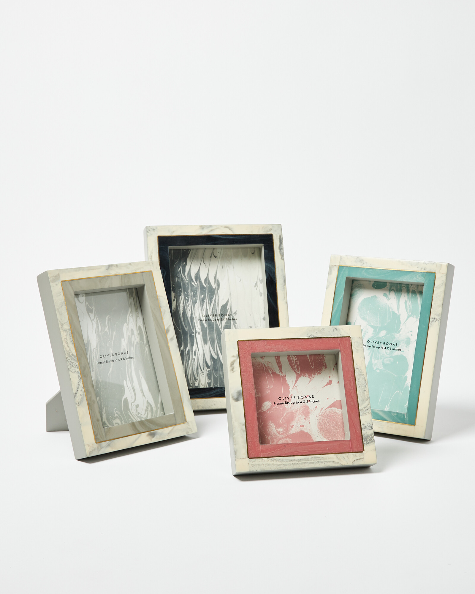 Alba Boxed Pink Square Photo Frame 4x4" | Oliver Bonas