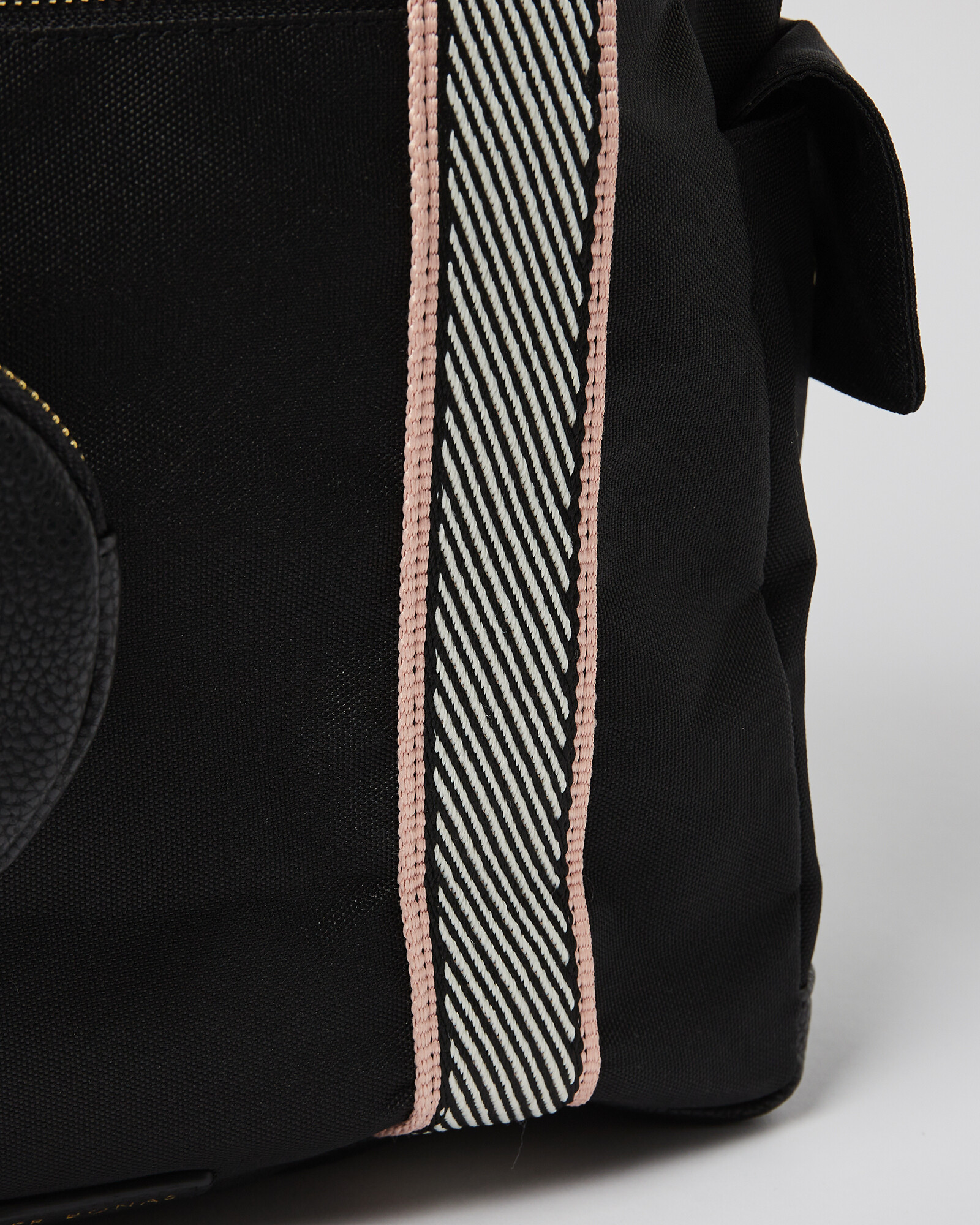 Liv Black Geometric Strap Backpack | Oliver Bonas