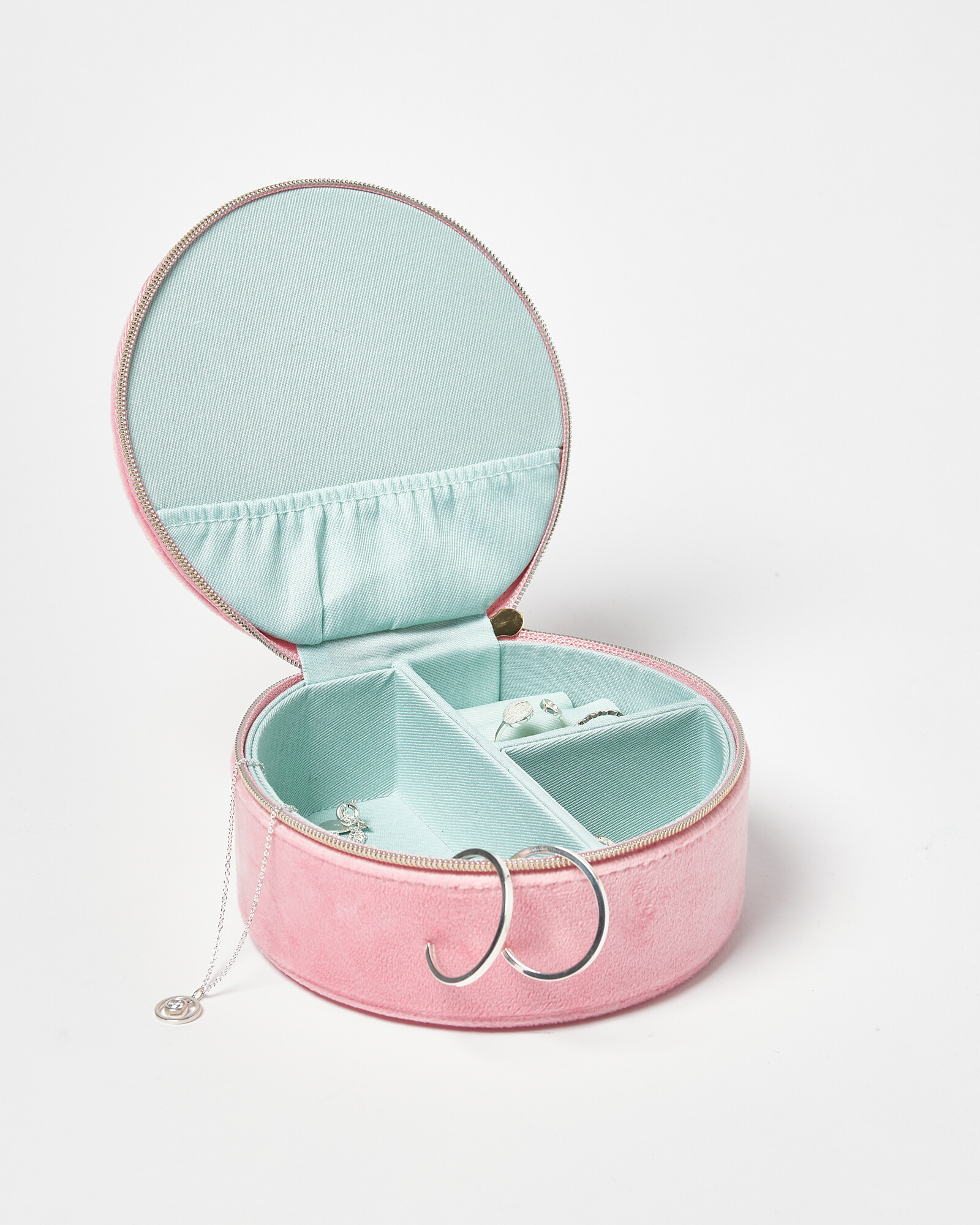 Astrid Alphabet Initial Pink Round Jewellery Box | Oliver Bonas