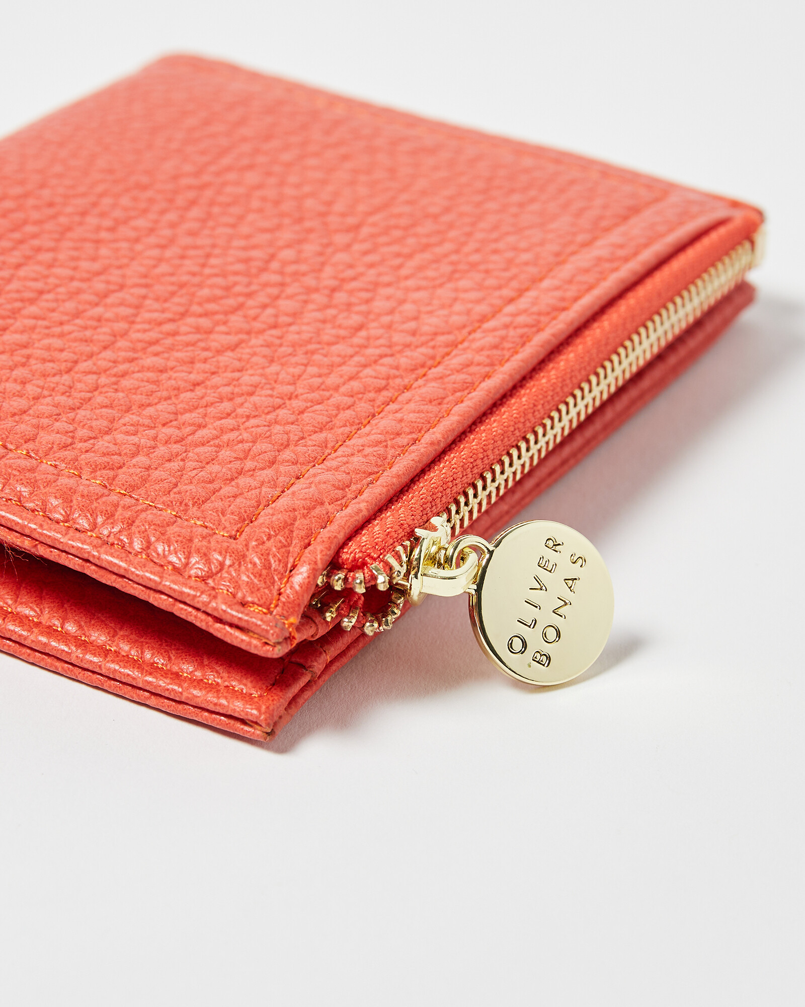 Kinley Orange Zipped Coin Purse | Oliver Bonas