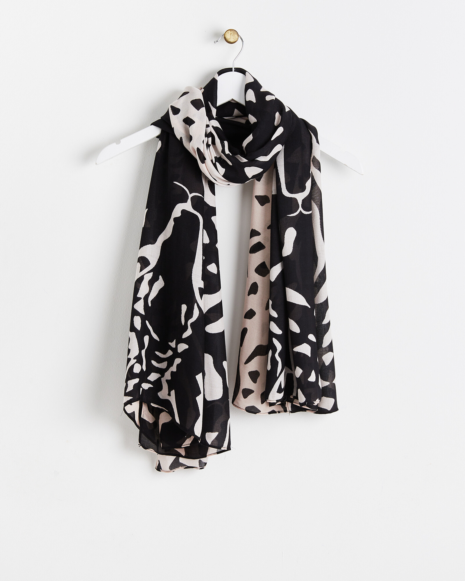 Abstract Ocelot Monochrome Lightweight Scarf | Oliver Bonas