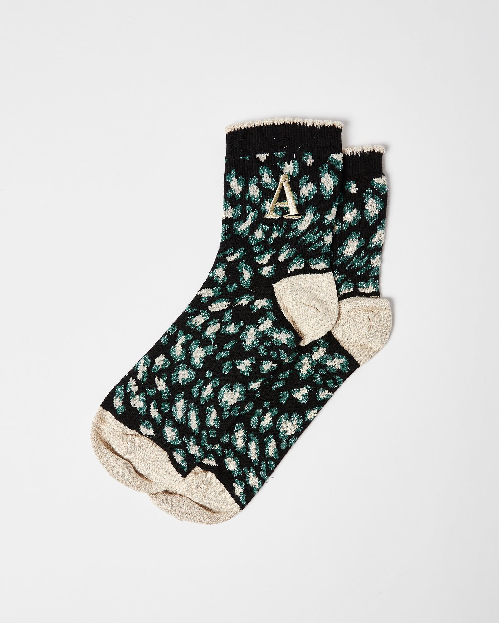 Alphabet Initial Animal Print Ankle Socks | Oliver Bonas