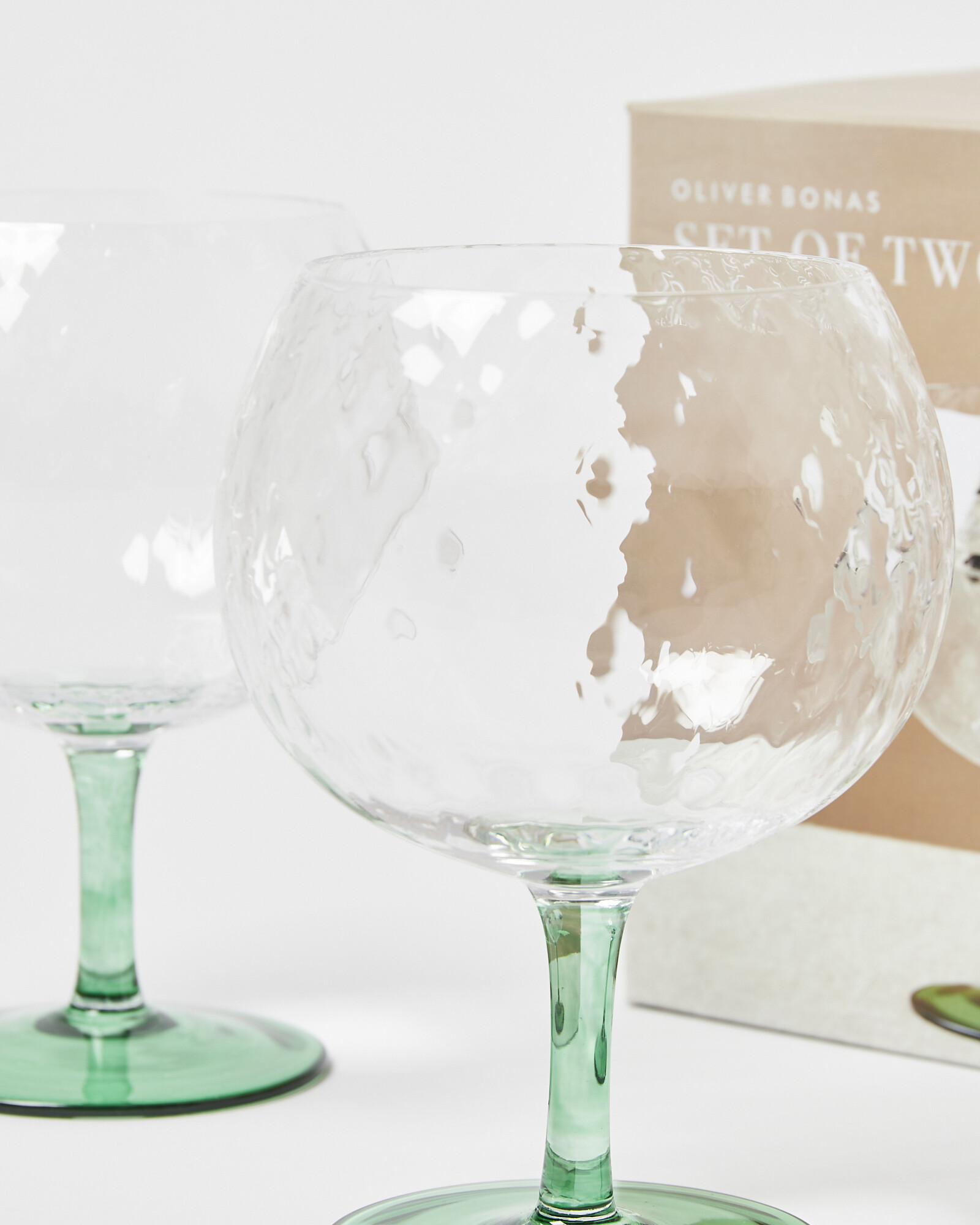 Rina Green Gin Glasses Set Of Two | Oliver Bonas